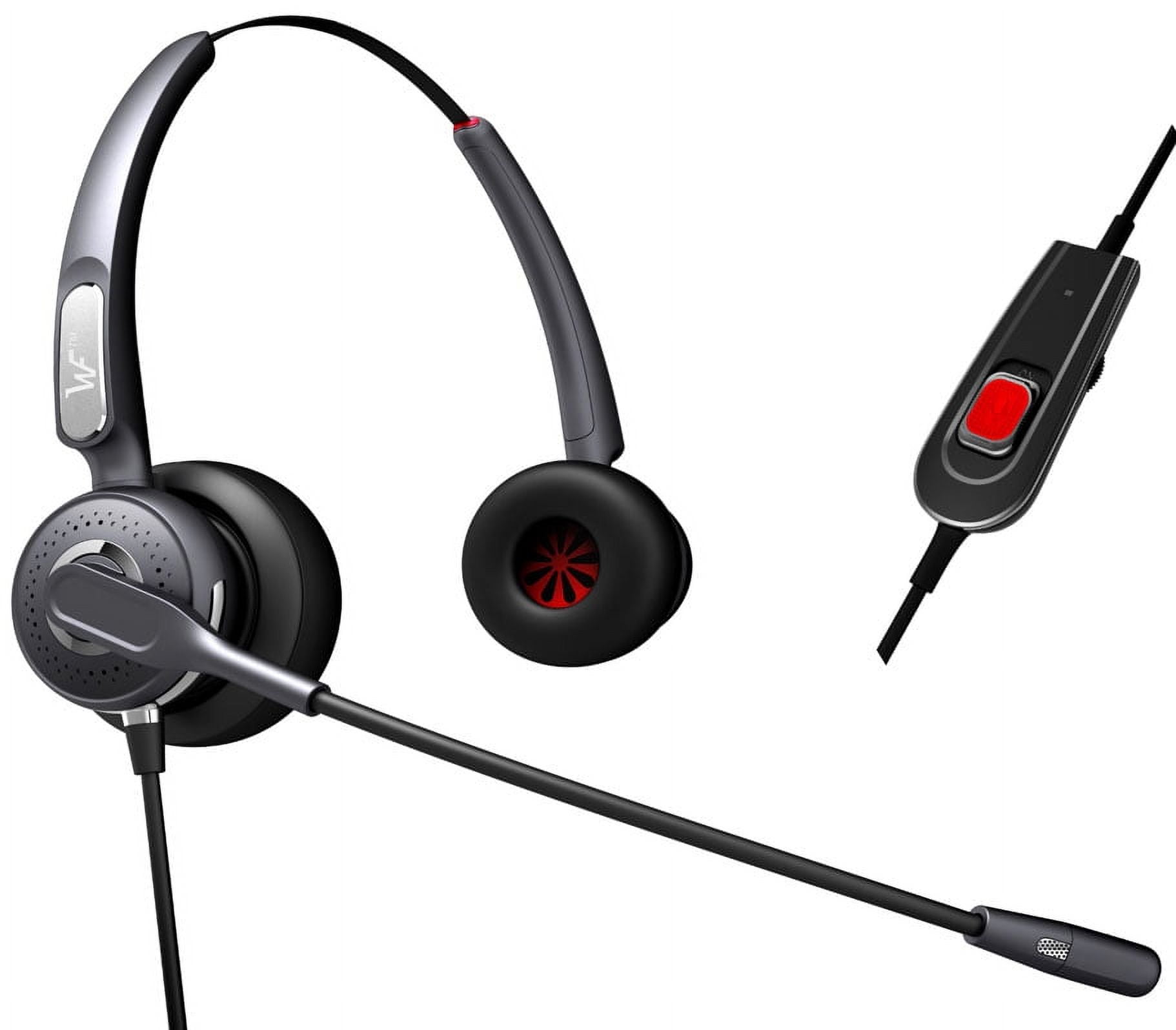 Premium Dual Ear Headset Headphones + Adjustable Volume + Mute Control ...