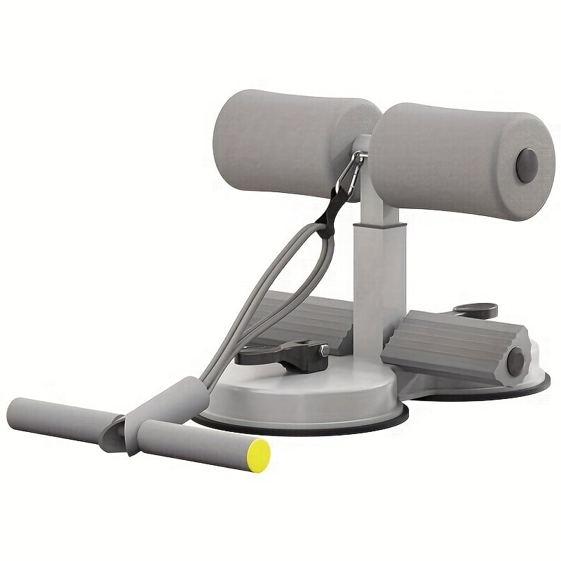 Premium Dual Suction Cup Sit-Up Trainer With Pull Rope - Gray, Ideal ...