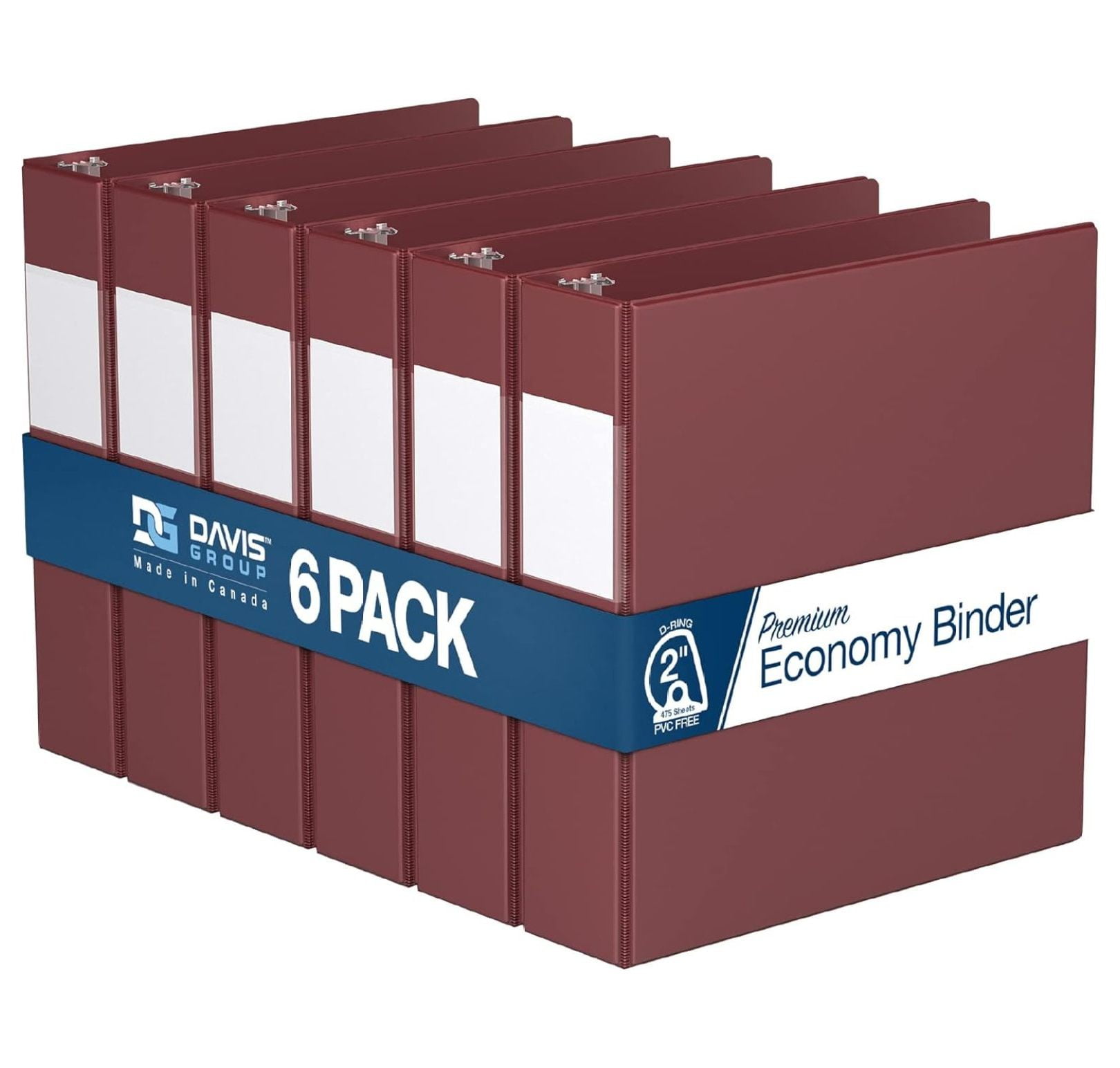 Premium Economy 6-Pack 3-Ring Binders for School or Office, D-Ring ...