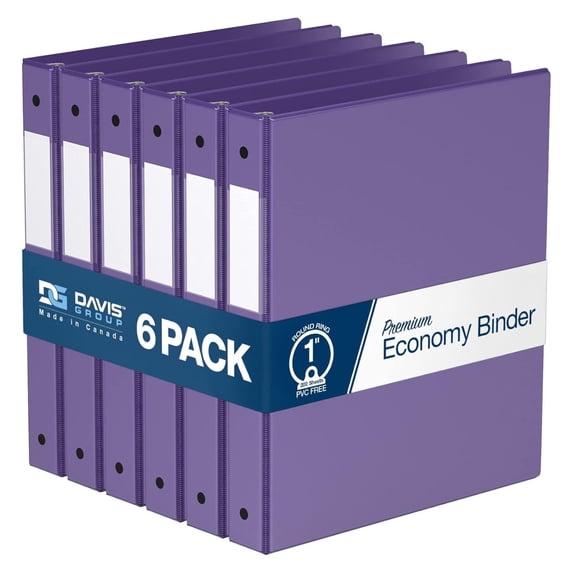 Premium Economy 6-Pack 3-Ring Binders for School or Office, Round-Ring ...