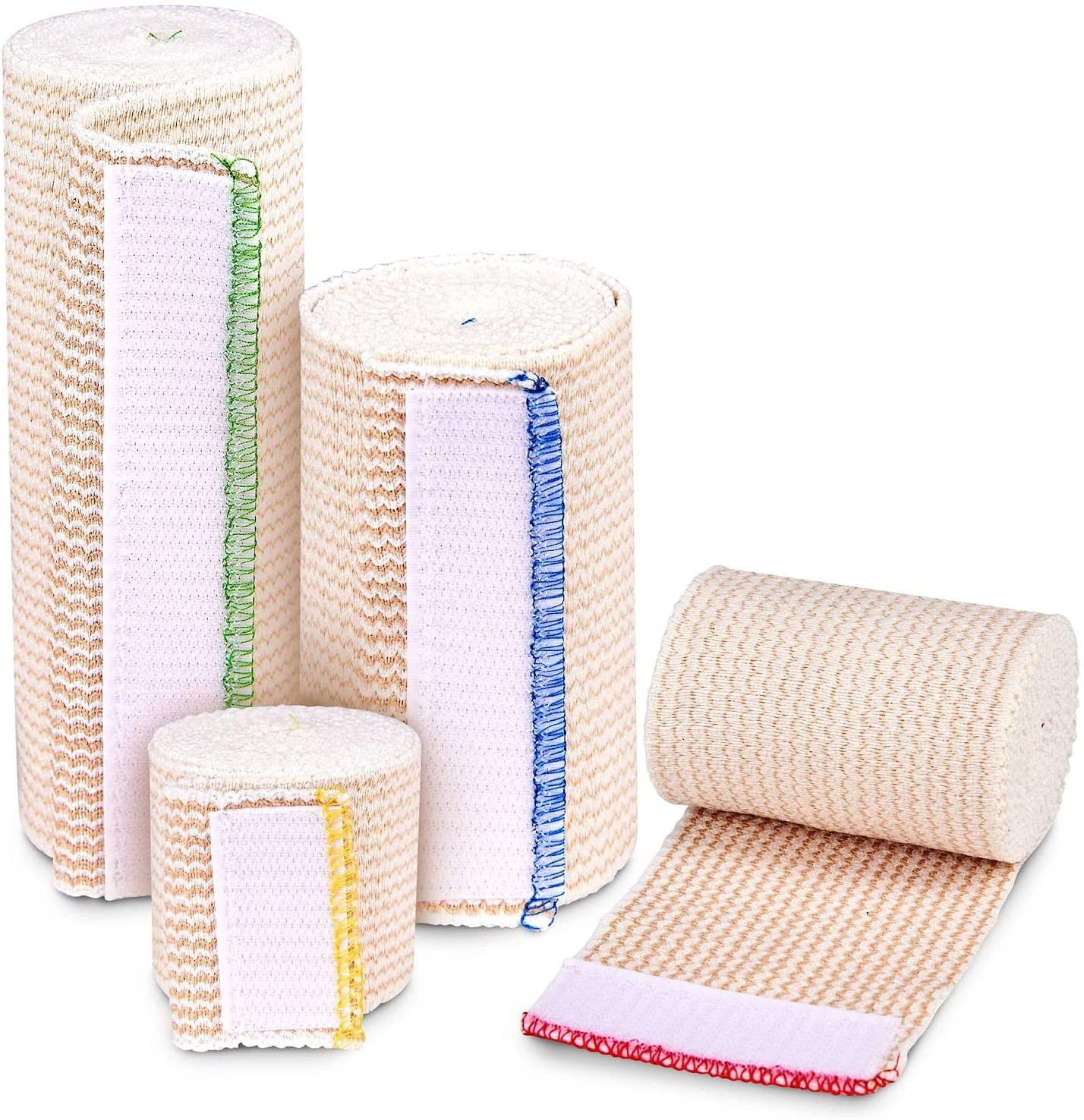 Premium Elastic Bandage Wrap (2” 3" 4" 6" Variety Pack) - Latex Free ...