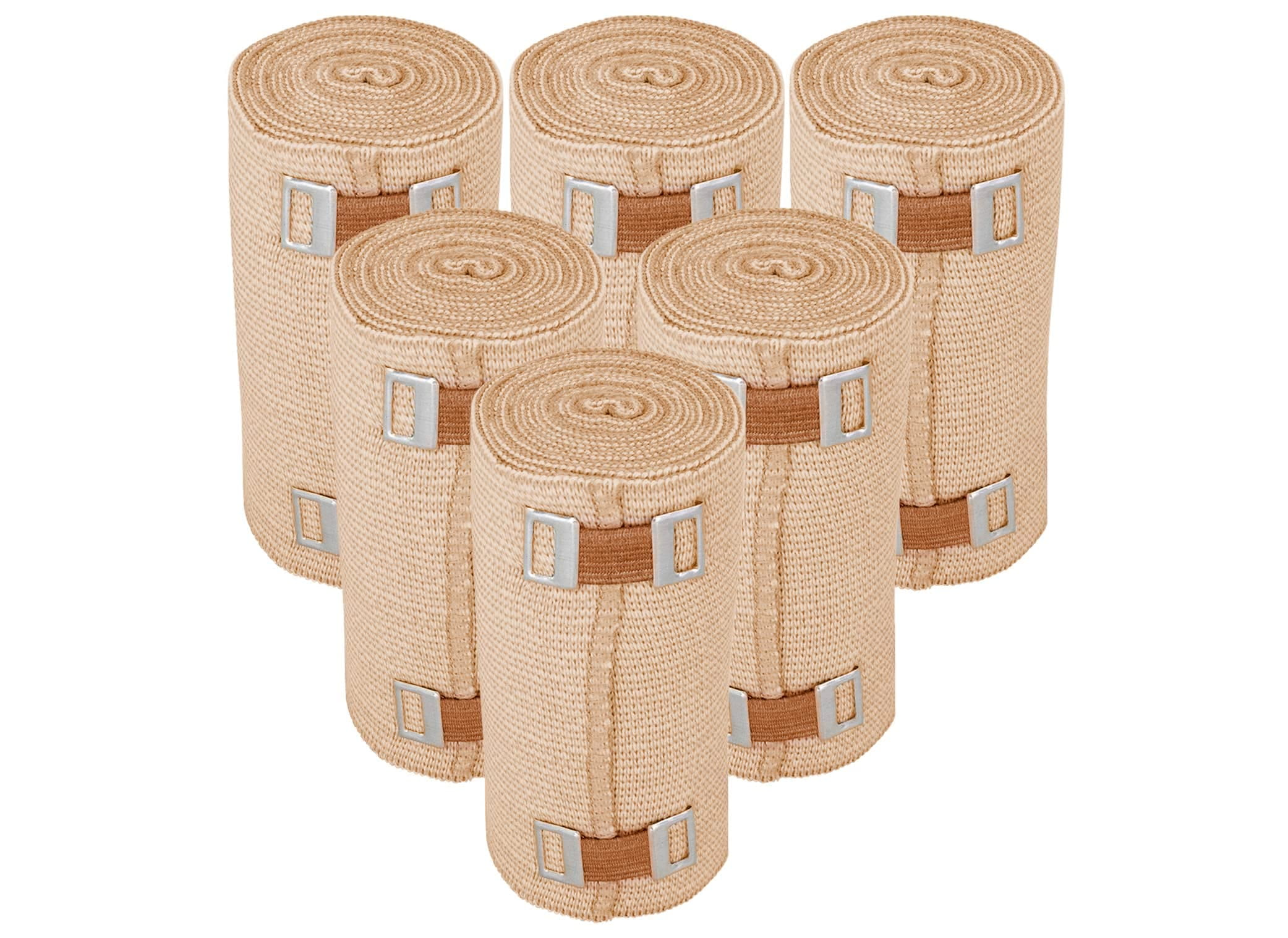 Premium Elastic Bandage Wrap (4" Wide, 6 Pack) - Made of USA Grown Organic Soft Woven Cotton ...