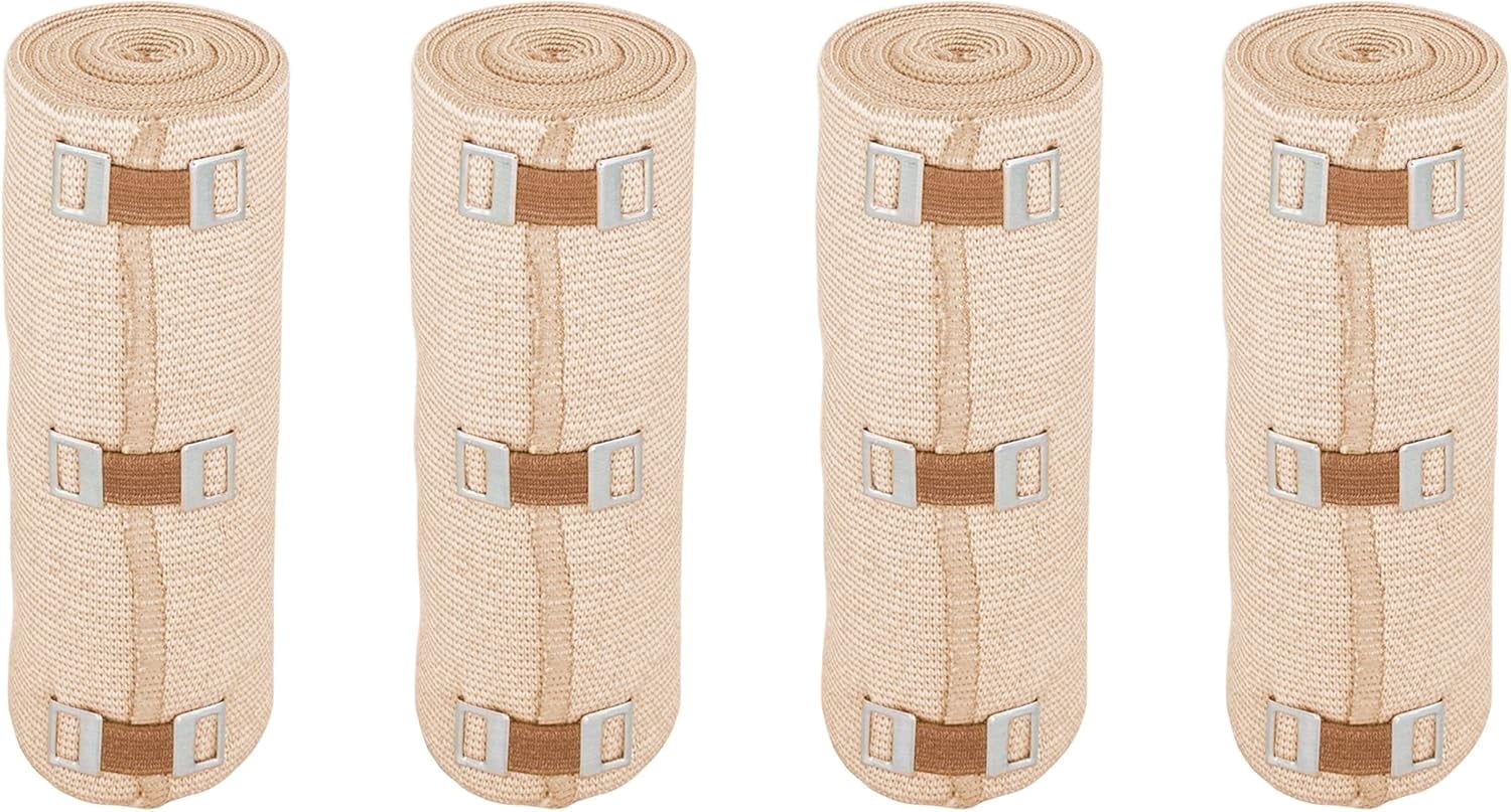 Premium Elastic Bandage Wrap (6" Wide, 4 Pack) - Made of USA Grown Soft ...