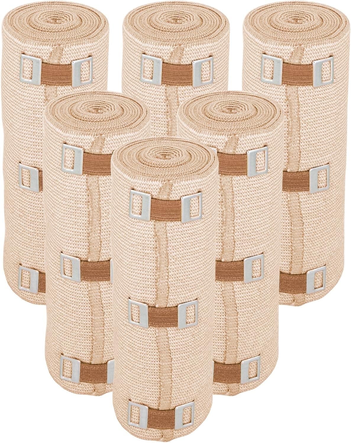 Premium Elastic Bandage Wrap (6" Wide, 6 Pack) - Made of USA Grown Soft ...