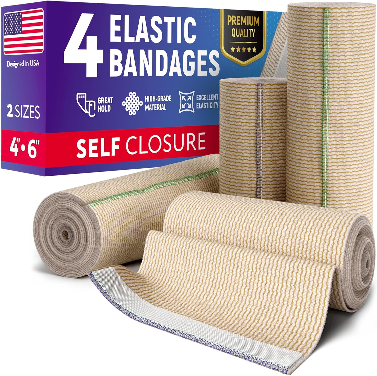 "Mighty-X Premium Elastic Bandage Wrap - Reusable Health Support Wraps ...