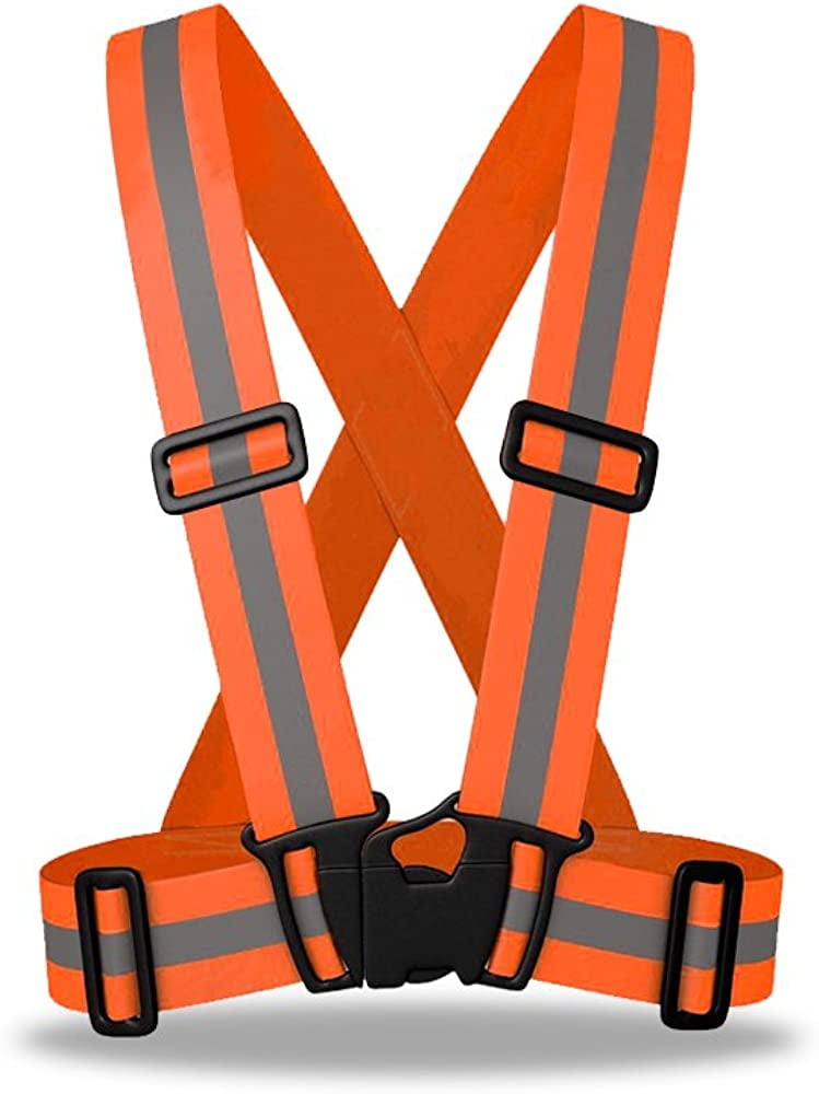 Premium Elastic Flex fit High Visibility Hi Vis Fluorescent Safety Vest ...