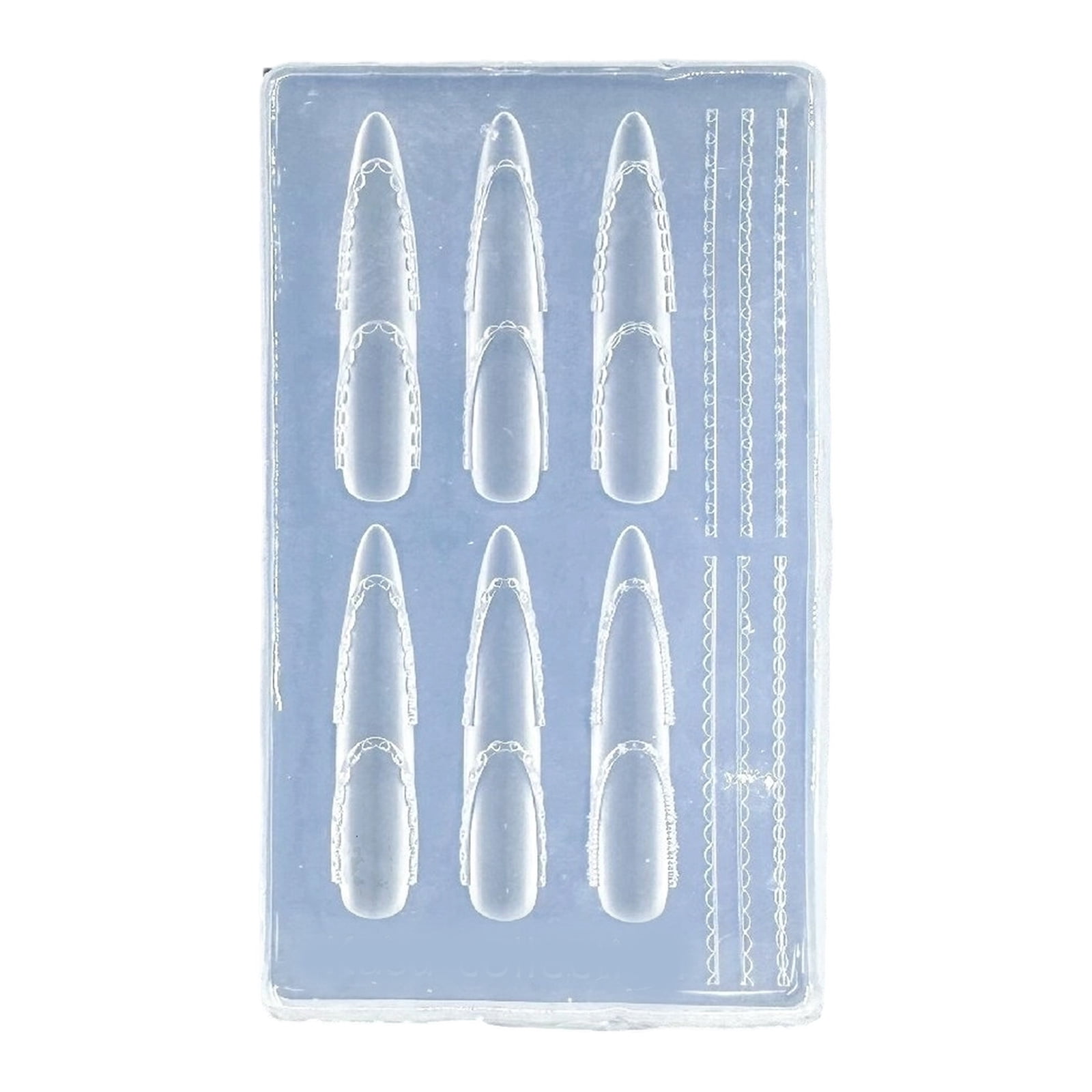 Premium Elastic Nails Art Molds Contains Detailed Flower Bowknot ...