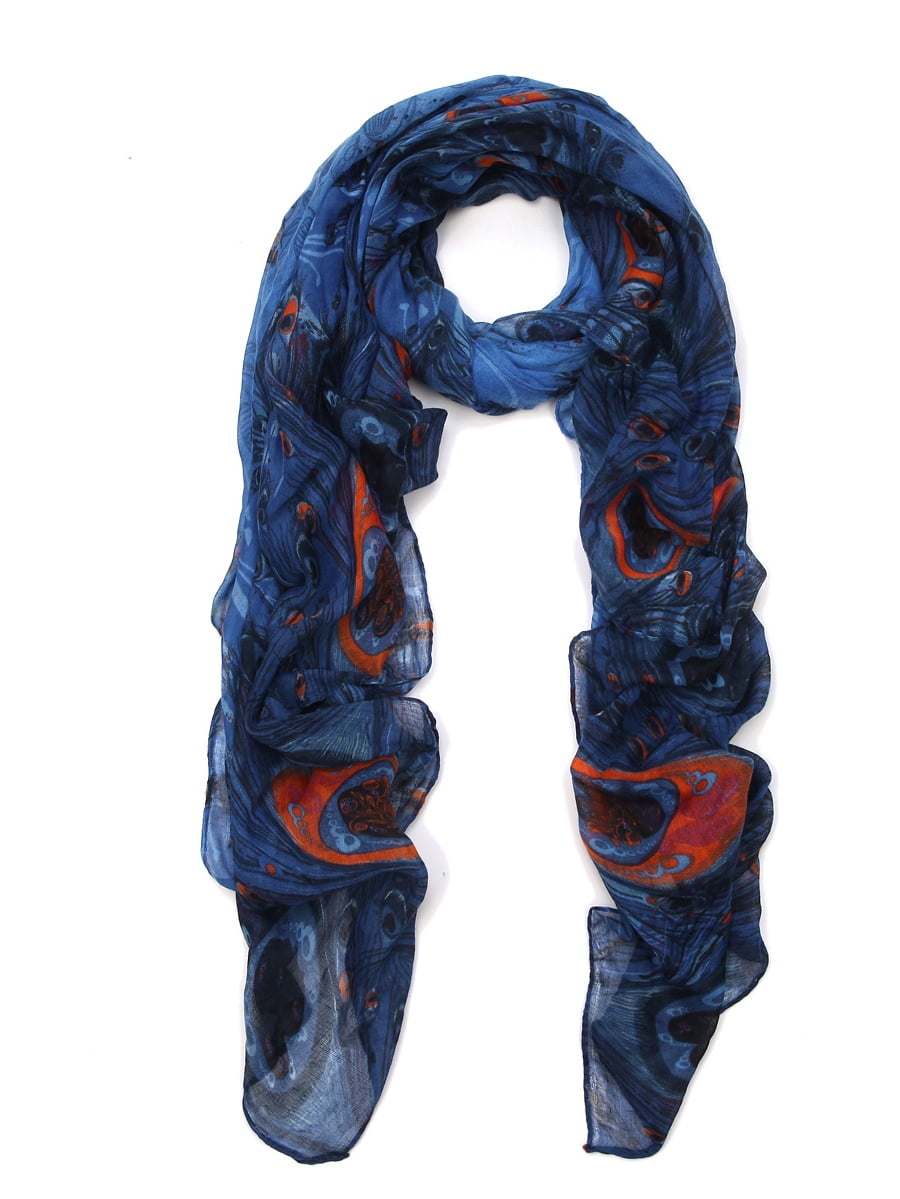 Premium Elegant Peacock Feather Scarf Wrap - Walmart.com