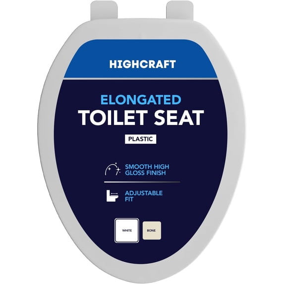 Premium Elongated Toilet Seat with Adjustable Hinges - Molded Plastic ...