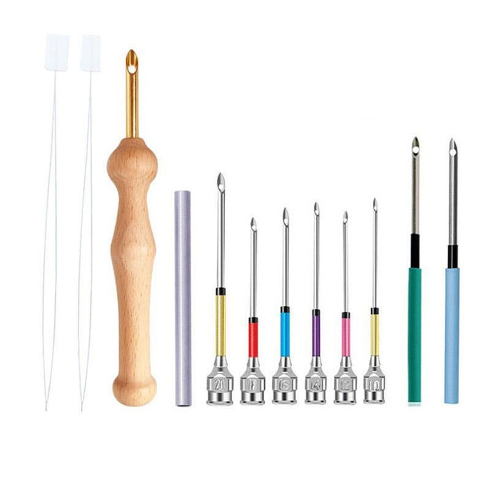 Premium Embroidery Punch Needle Kit with Wooden Handle - Perfect for ...