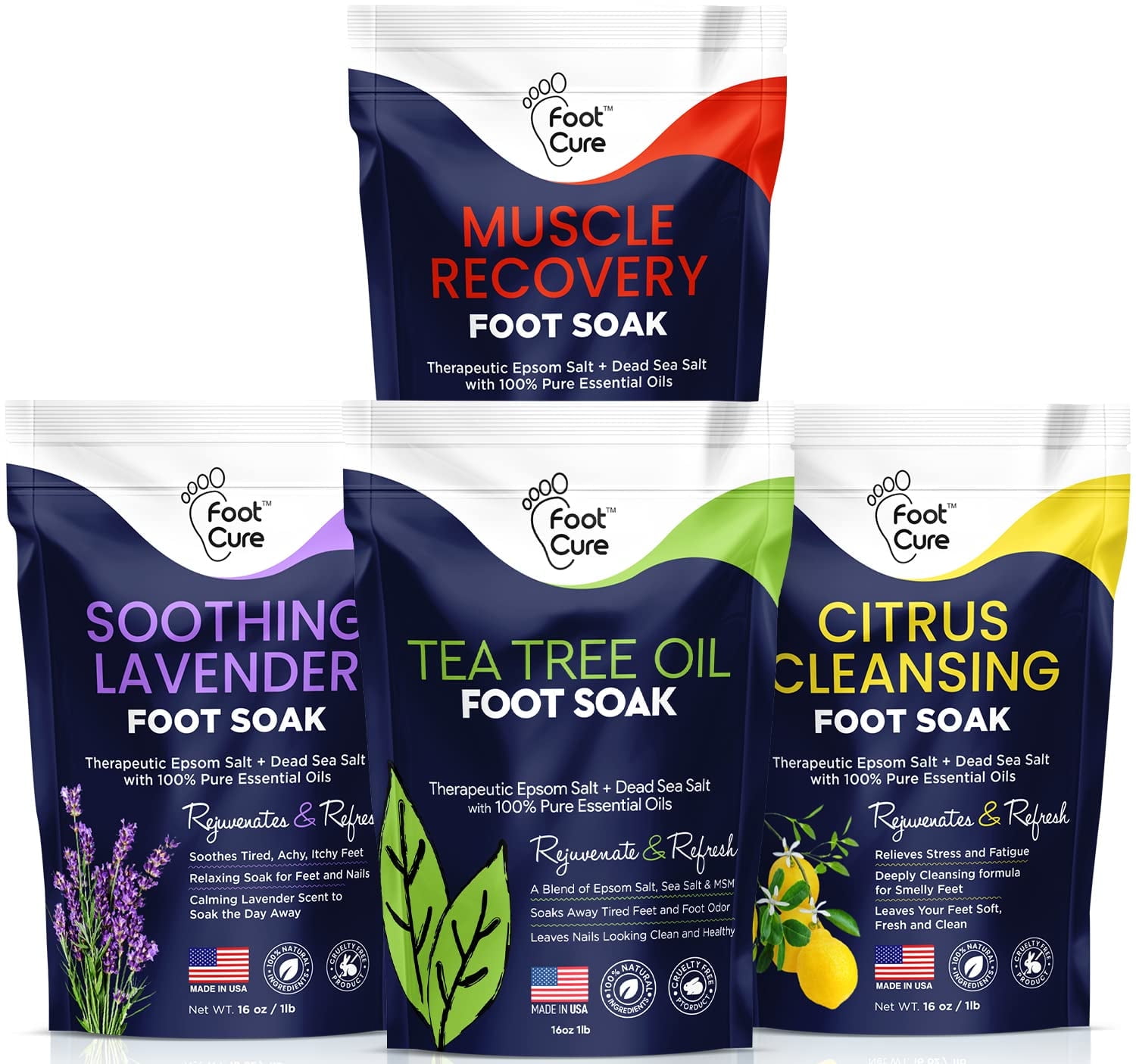 Premium Epsom Salt Foot Soak - Tea Tree Oil Foot Soak for Athletes ...