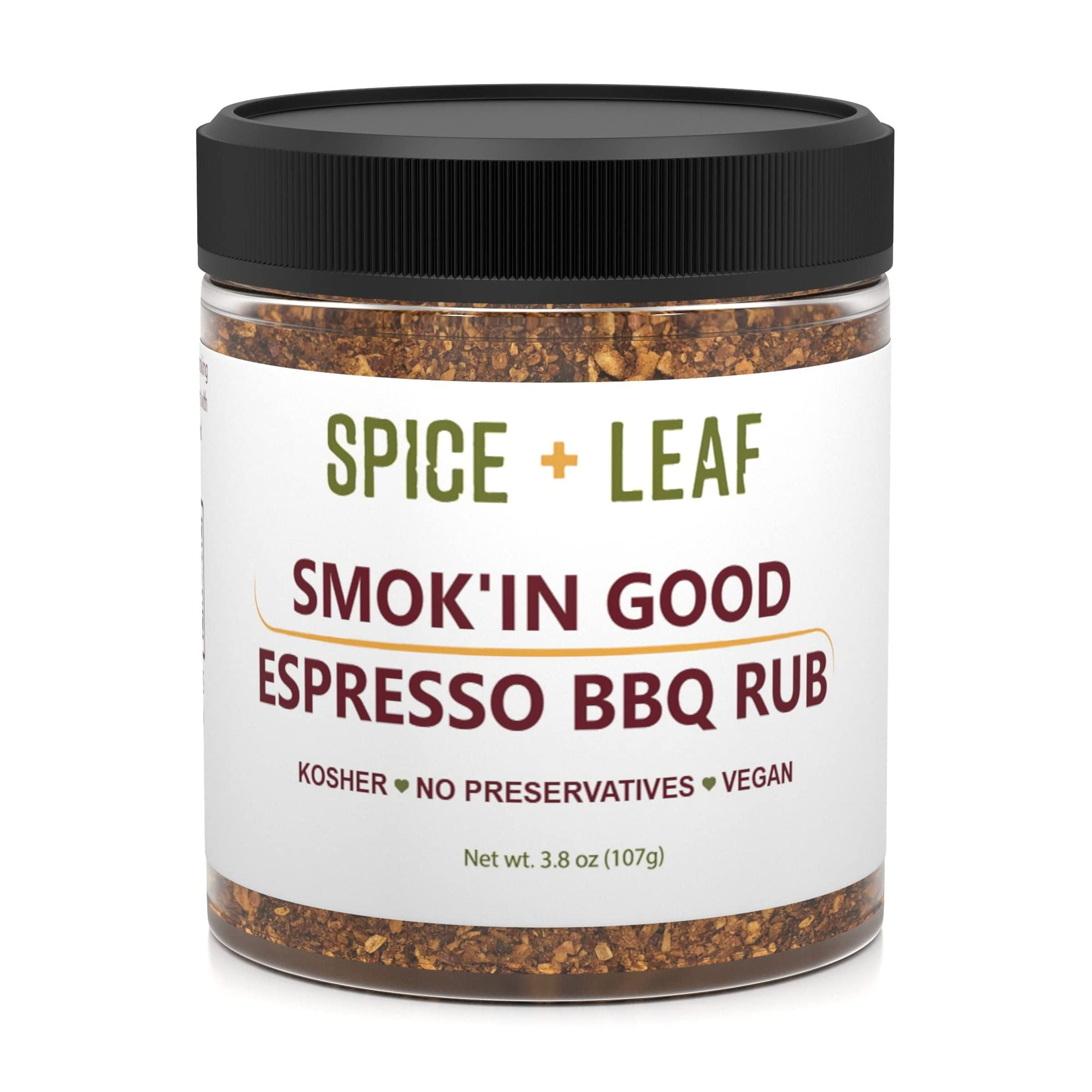 Premium Espresso BBQ Rub CCF19 by Spice + Leaf - Vegan Kosher and Preservatives Free Spice Blend ...
