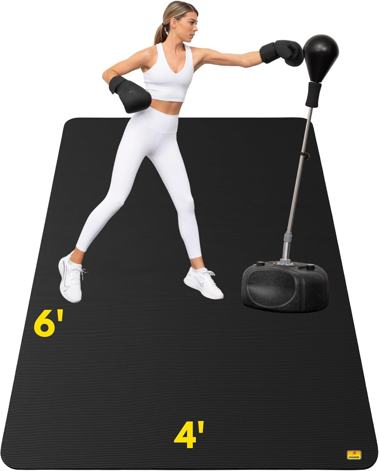 Premium Exercise Mat 6’ x 4’ x ¼” | Non-Slip, Extra-Thick, Durable ...