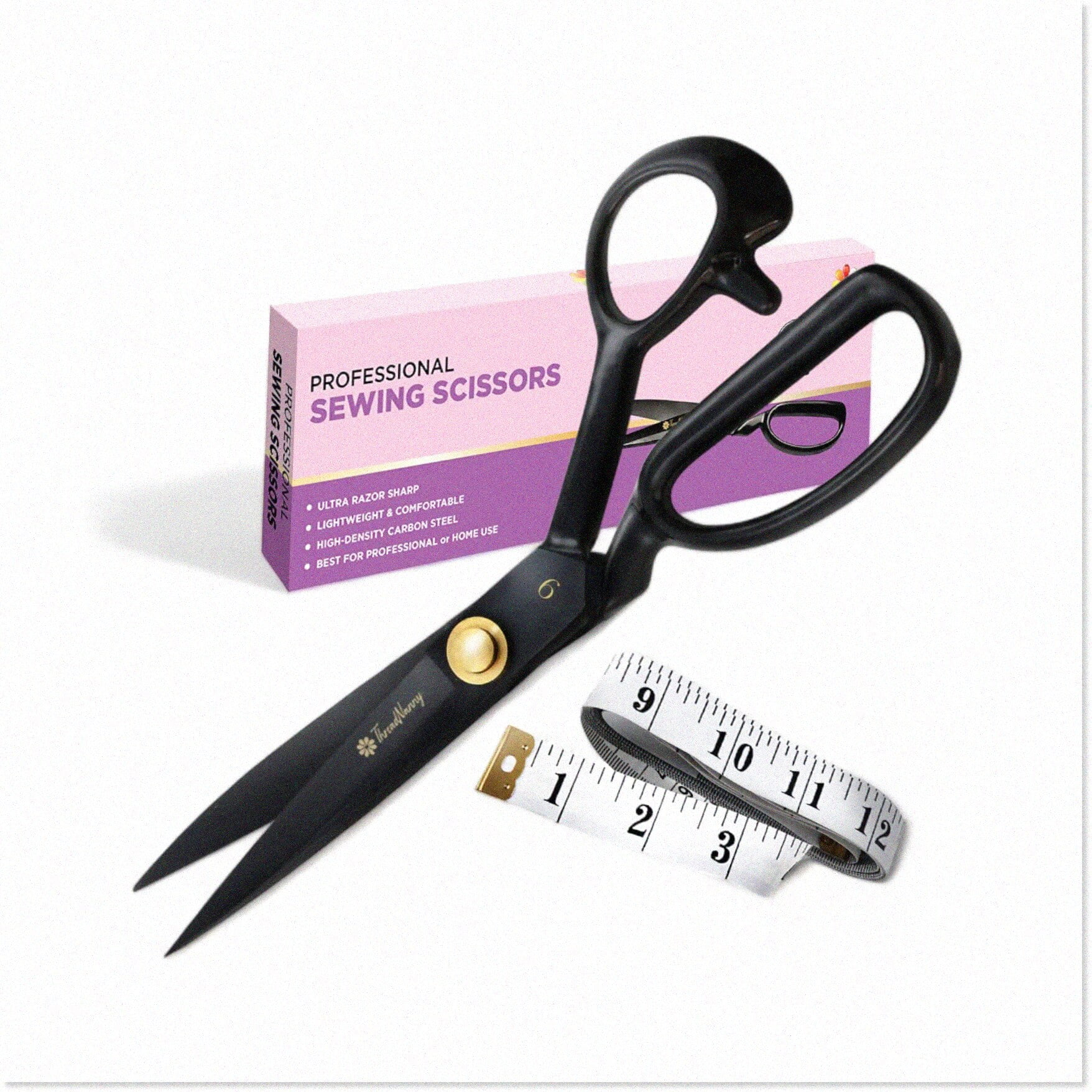 Premium Fabric Scissors (9-inch) - High Density Carbon Steel Shears for ...