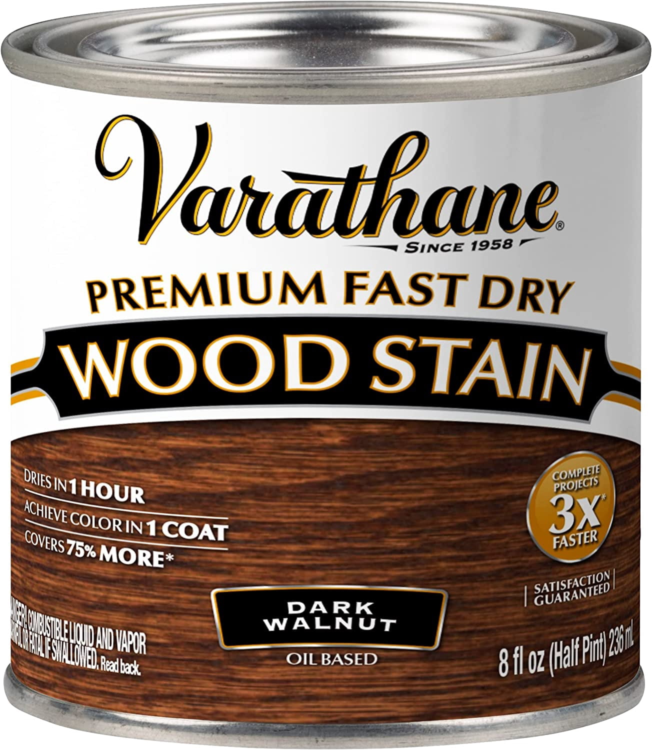 Premium Fast Dry Wood Stain, Half Pint, Dark Walnut - Walmart.com