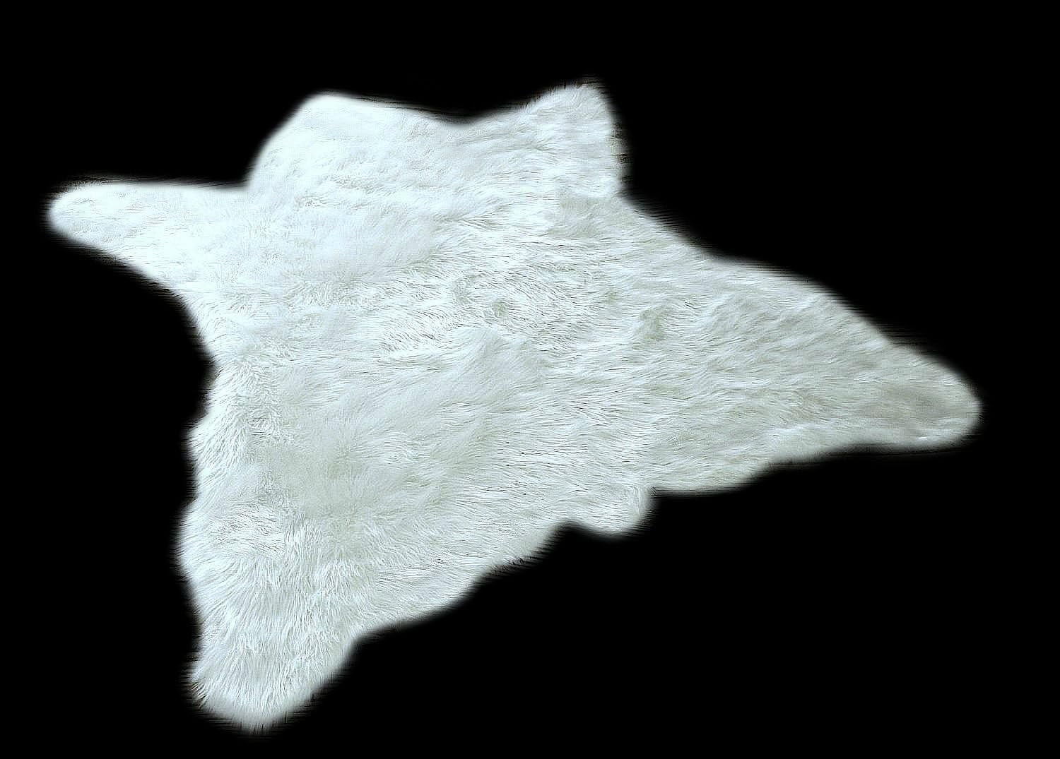 Premium Faux Fur Bear Skin Area Rug - Plush gy - Pelt - Hide ...