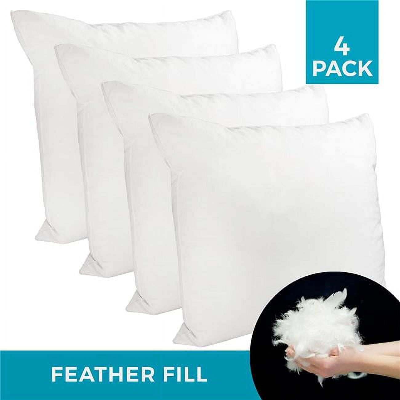Premium Feather Replacement Cushion Insert, 20' x 20', 4-Pack - Walmart.com
