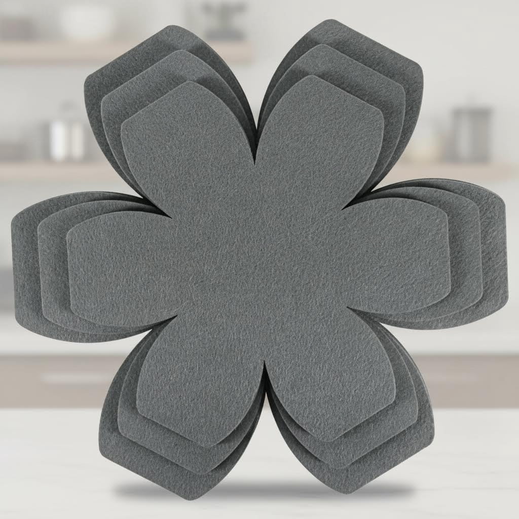 Premium Felt Pan Protectors Set of 12 in 3 Sizes, Thick Gray Cookware ...