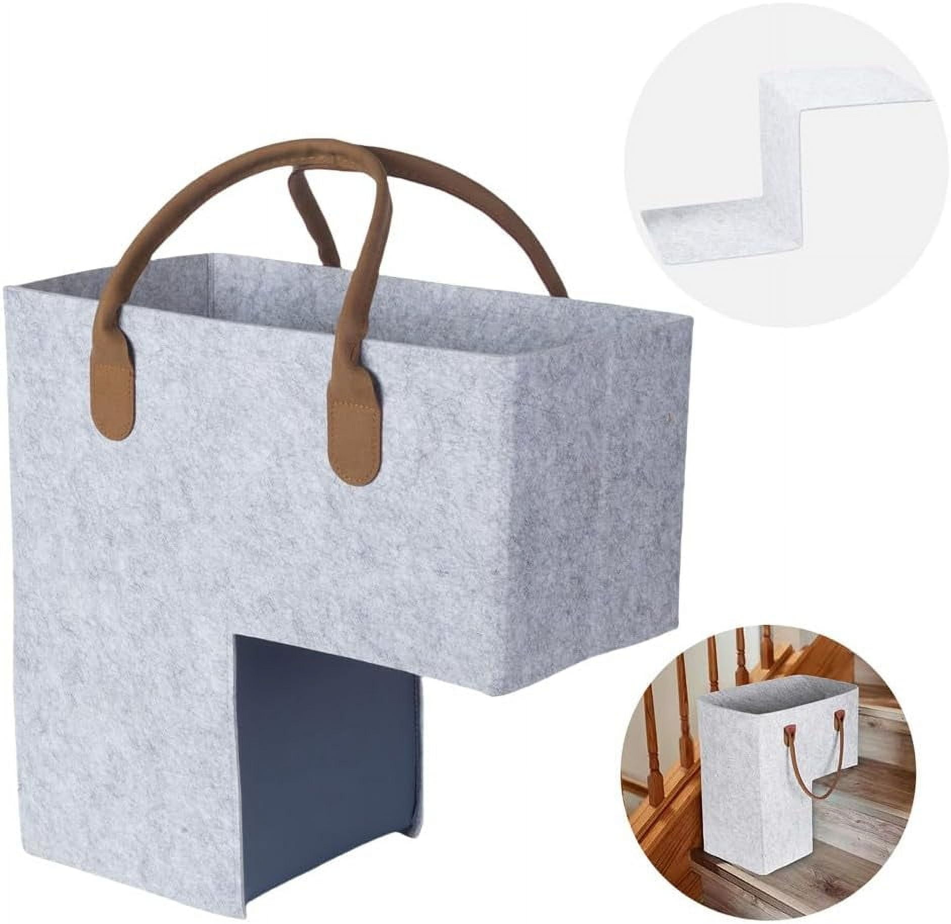 Premium Felt Staircase Baskets for Carpeted and Wooden Stairs,Stair ...