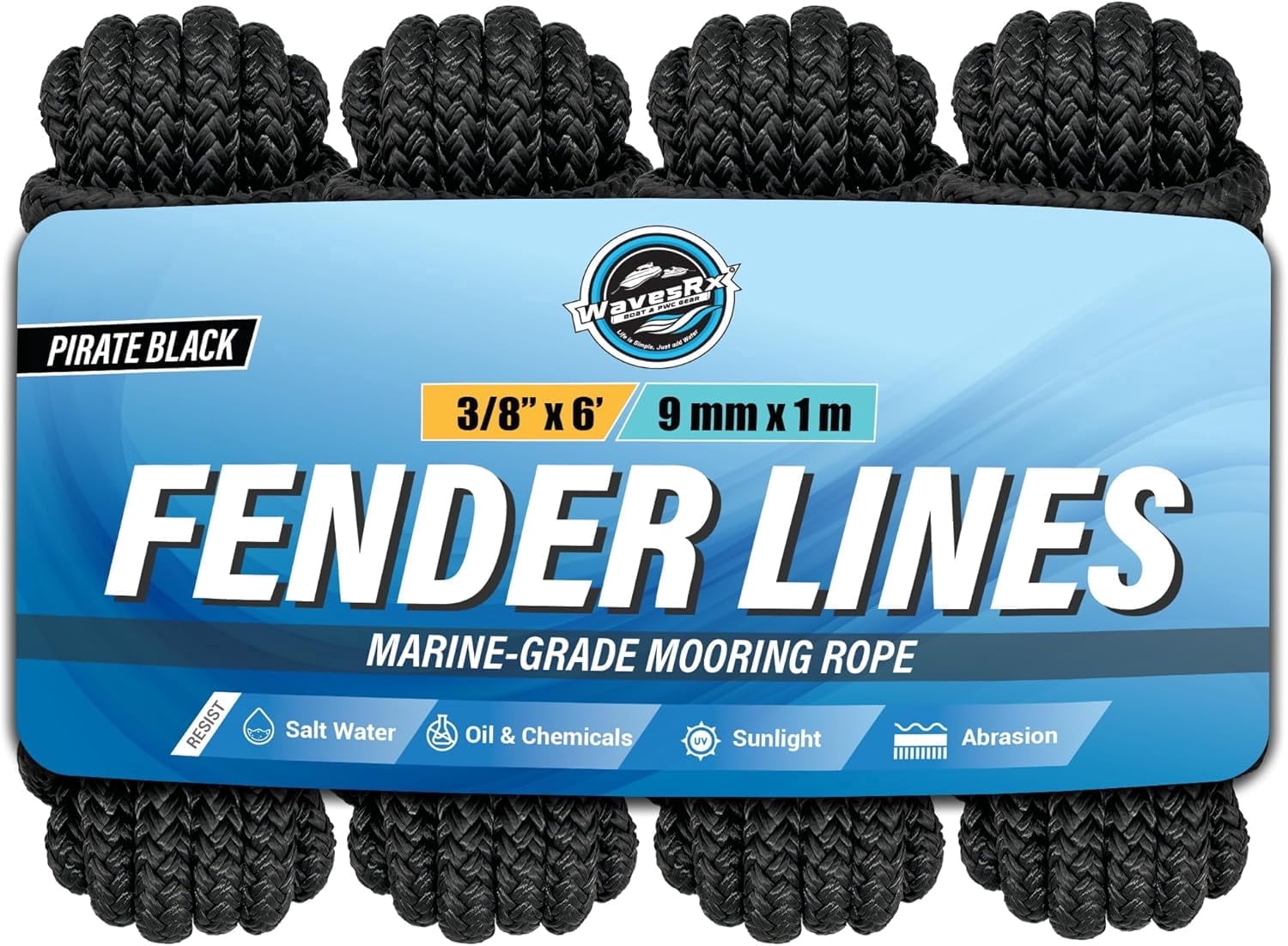 Premium Fender Line - 4 Pack | Double Braided Nylon Boat Lines and ...