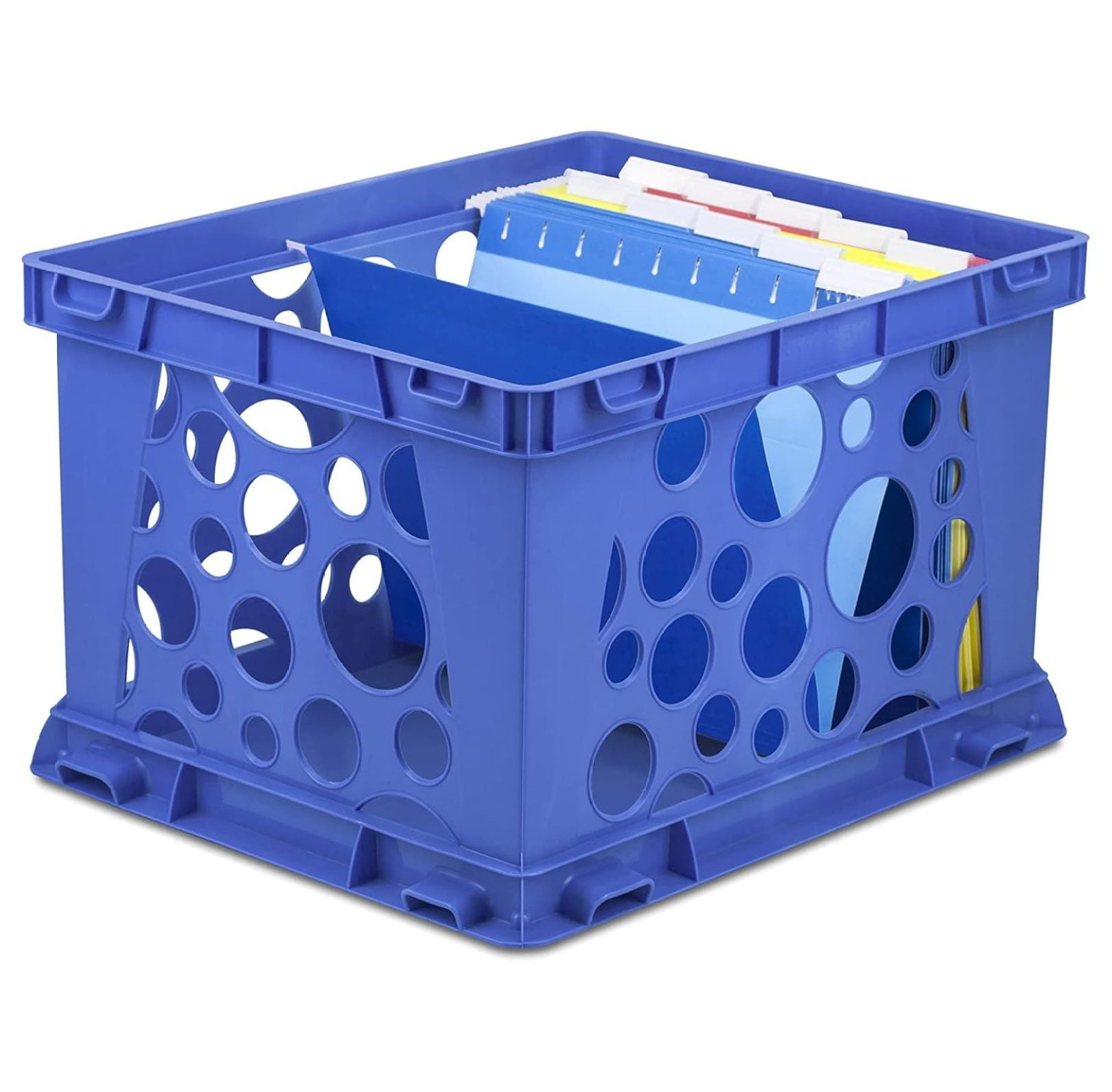 Premium File Crate with Handle Cutouts – Letter and Legal Document and ...