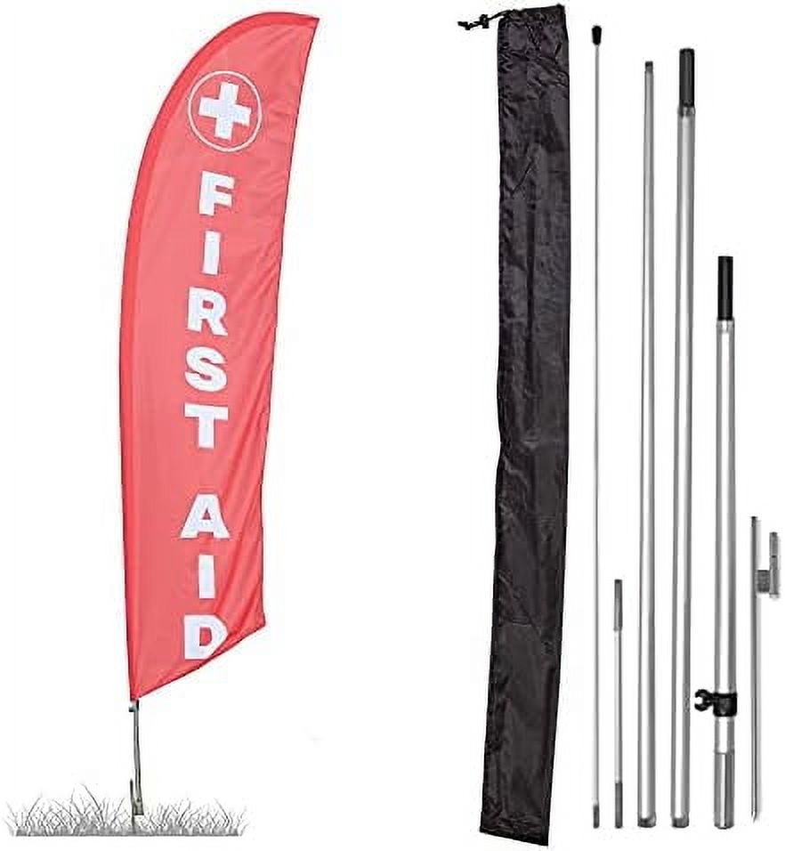 Premium First Aid Feather Flag Kit - Includes 13ft Sectional Aviation ...