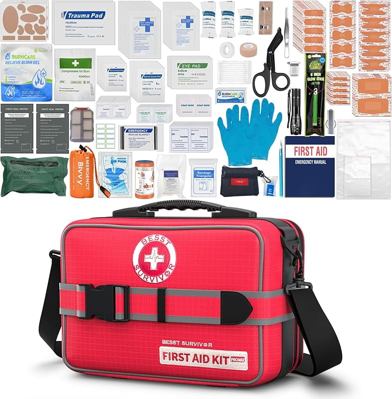Premium First Aid Kit with Labelled Compartments, Molle System Trauma ...