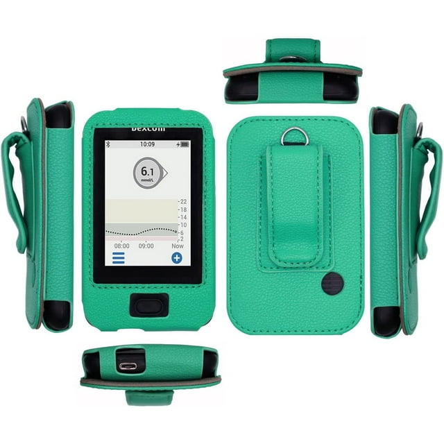 Dexcom G6 Mobile CGM Receiver Leather Case - Green, with Accessories ...