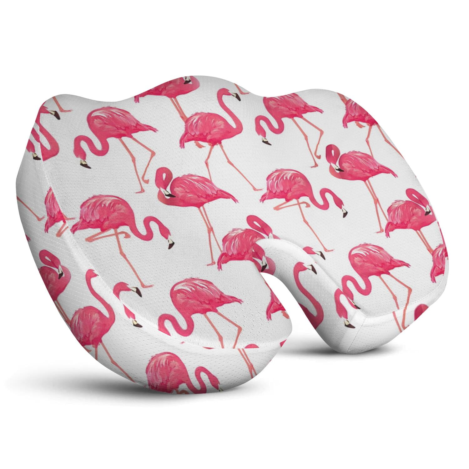 Premium Flamingo Pattern Memory Foam Seat Cushion Ergonomic Chair Pad ...
