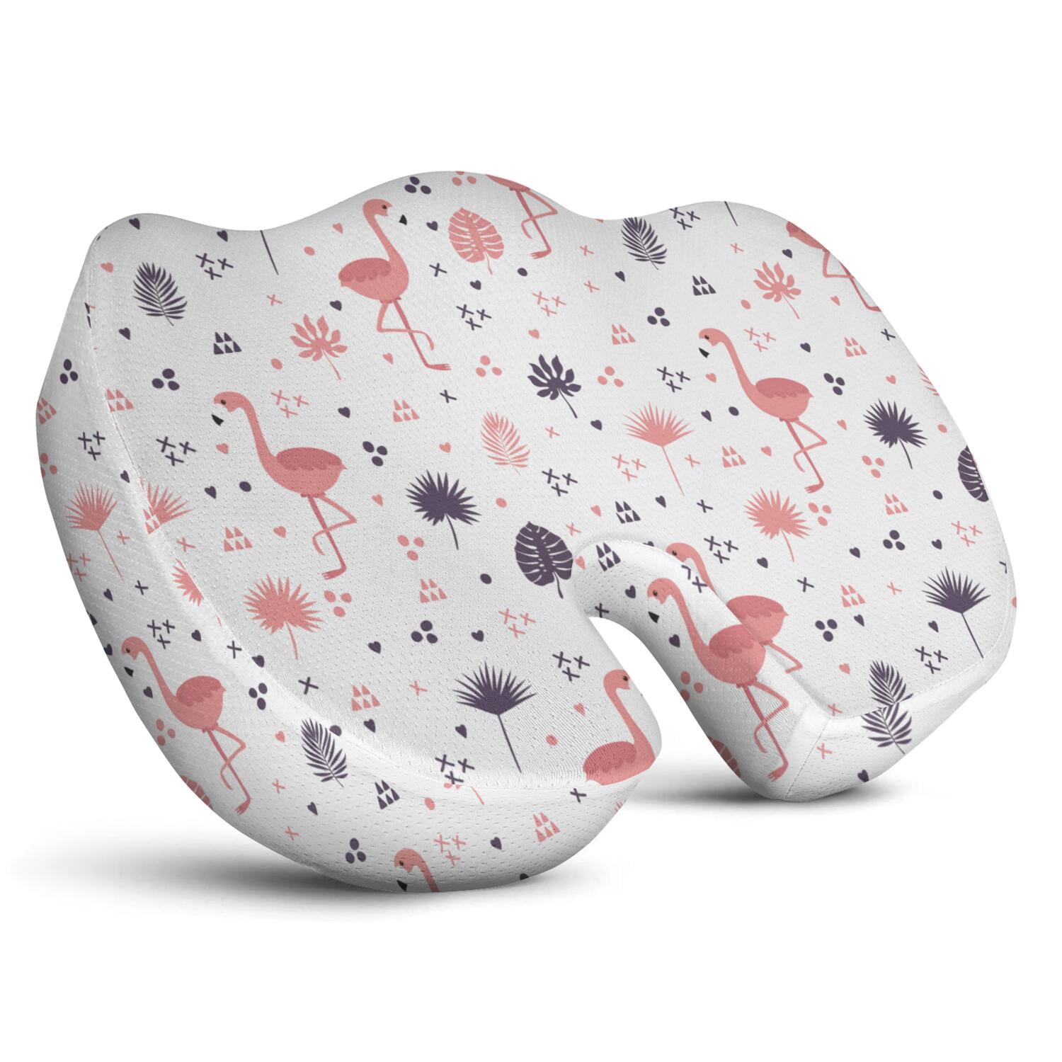 Premium Flamingo Pattern Memory Foam Seat Cushion Ergonomic Chair Pad ...