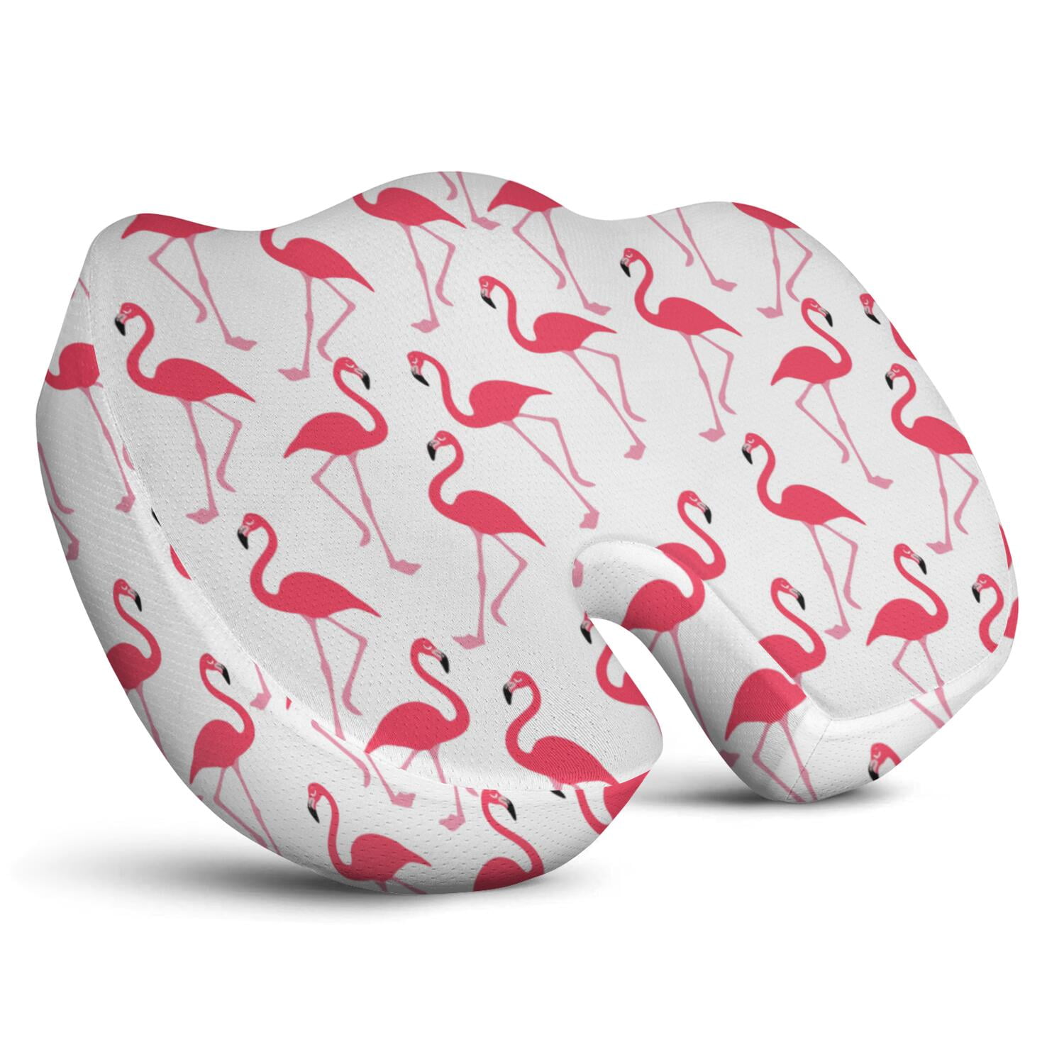 Premium Flamingo Pattern Memory Foam Seat Cushion Ergonomic Chair Pad ...