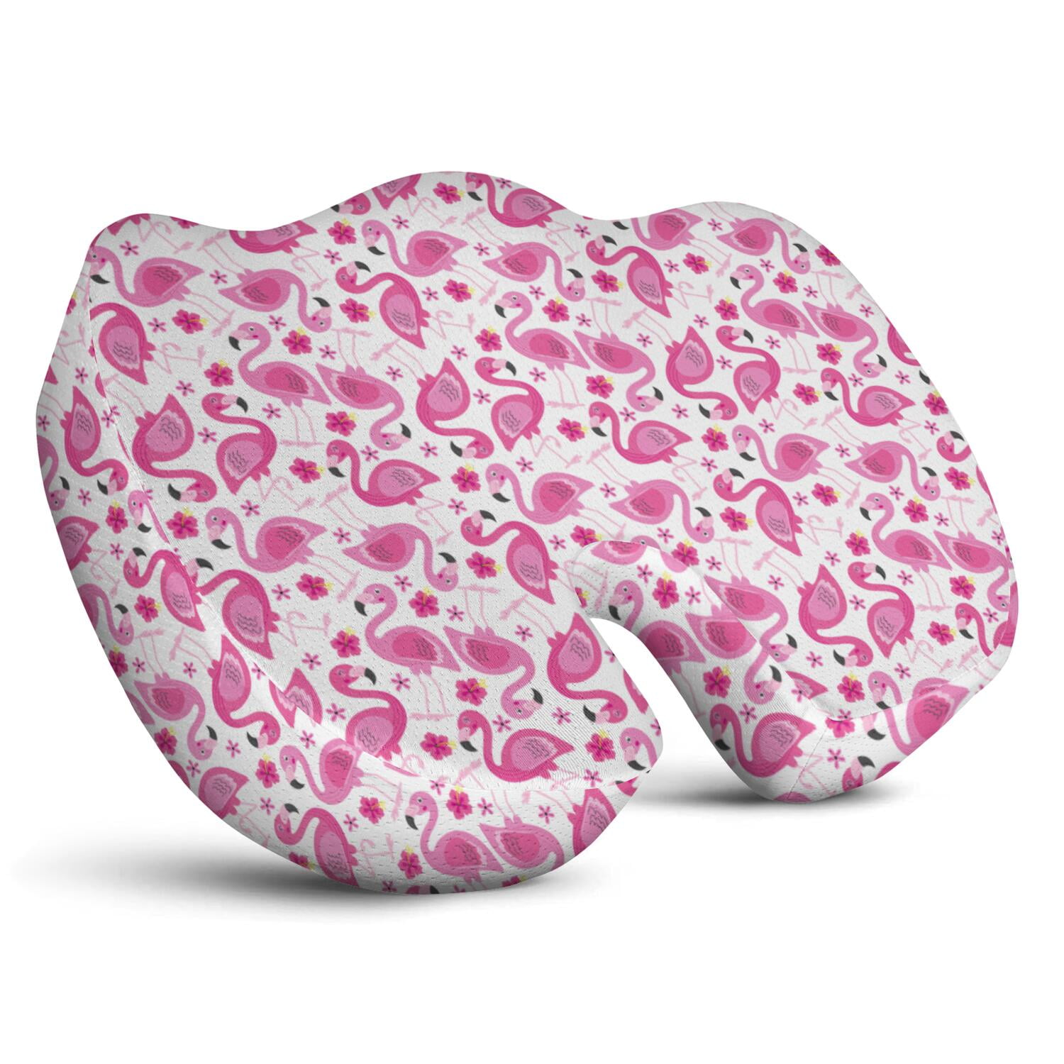 Premium Flamingo Pattern Memory Foam Seat Cushion Ergonomic Chair Pad ...