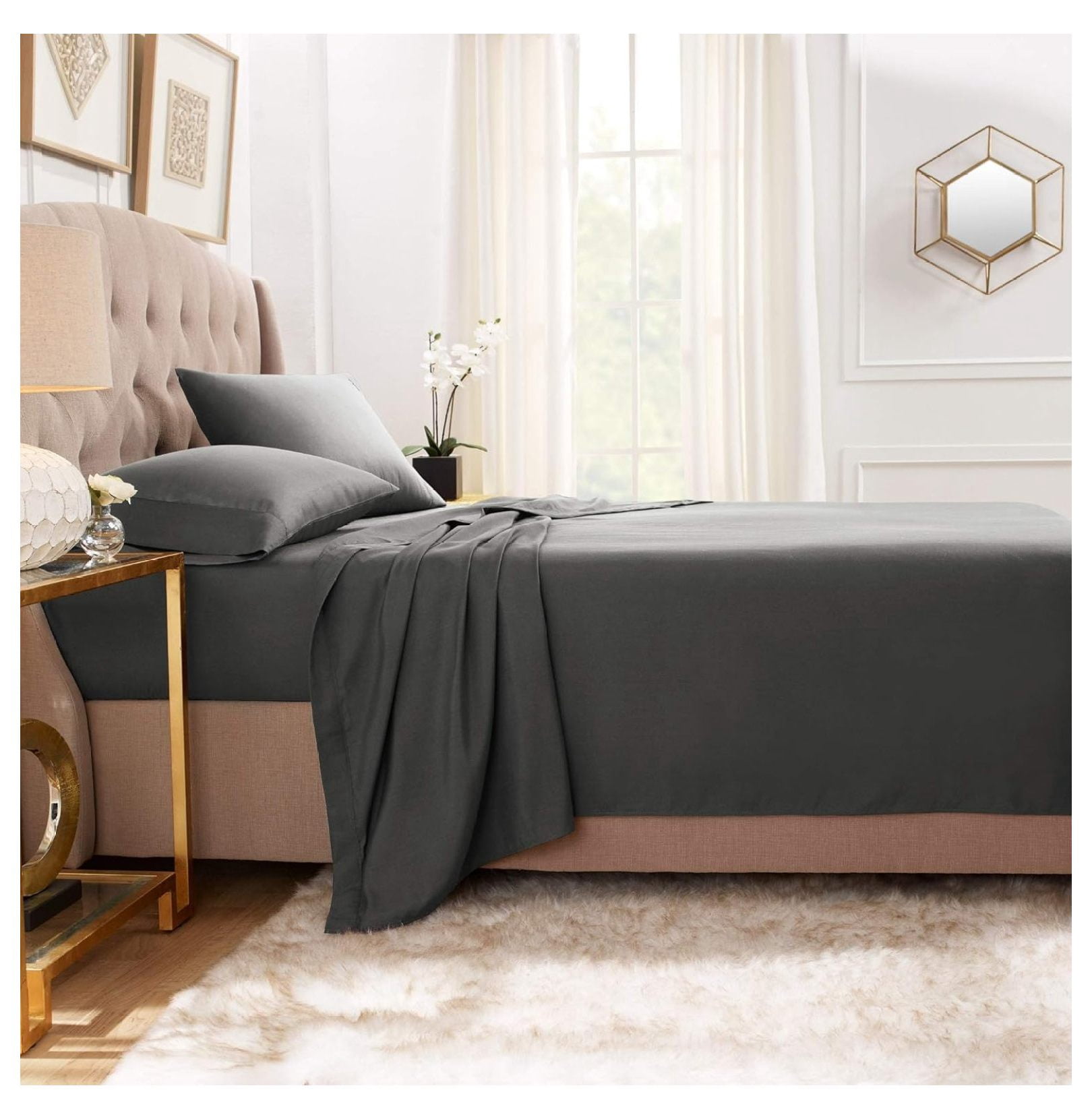 Premium Flat Sheets – 2-Pack “110 GSM” Top Bed Sheets Double Brushed ...