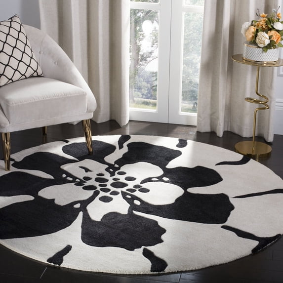 Premium Floral Design Handmade Circular Rug made with Premium wool that ...