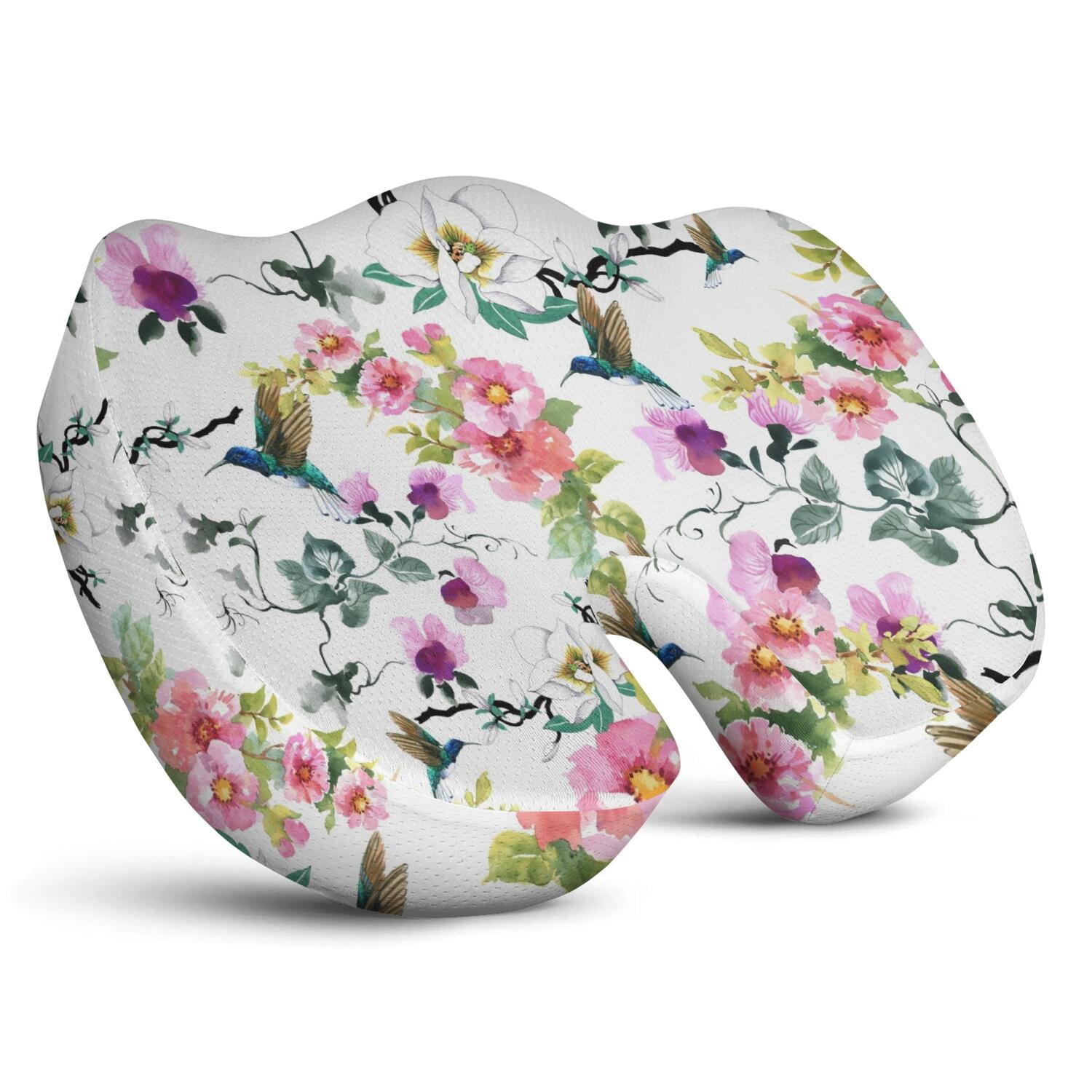 Premium Floral Pattern Memory Foam Seat Cushion Ergonomic Chair Pad for ...