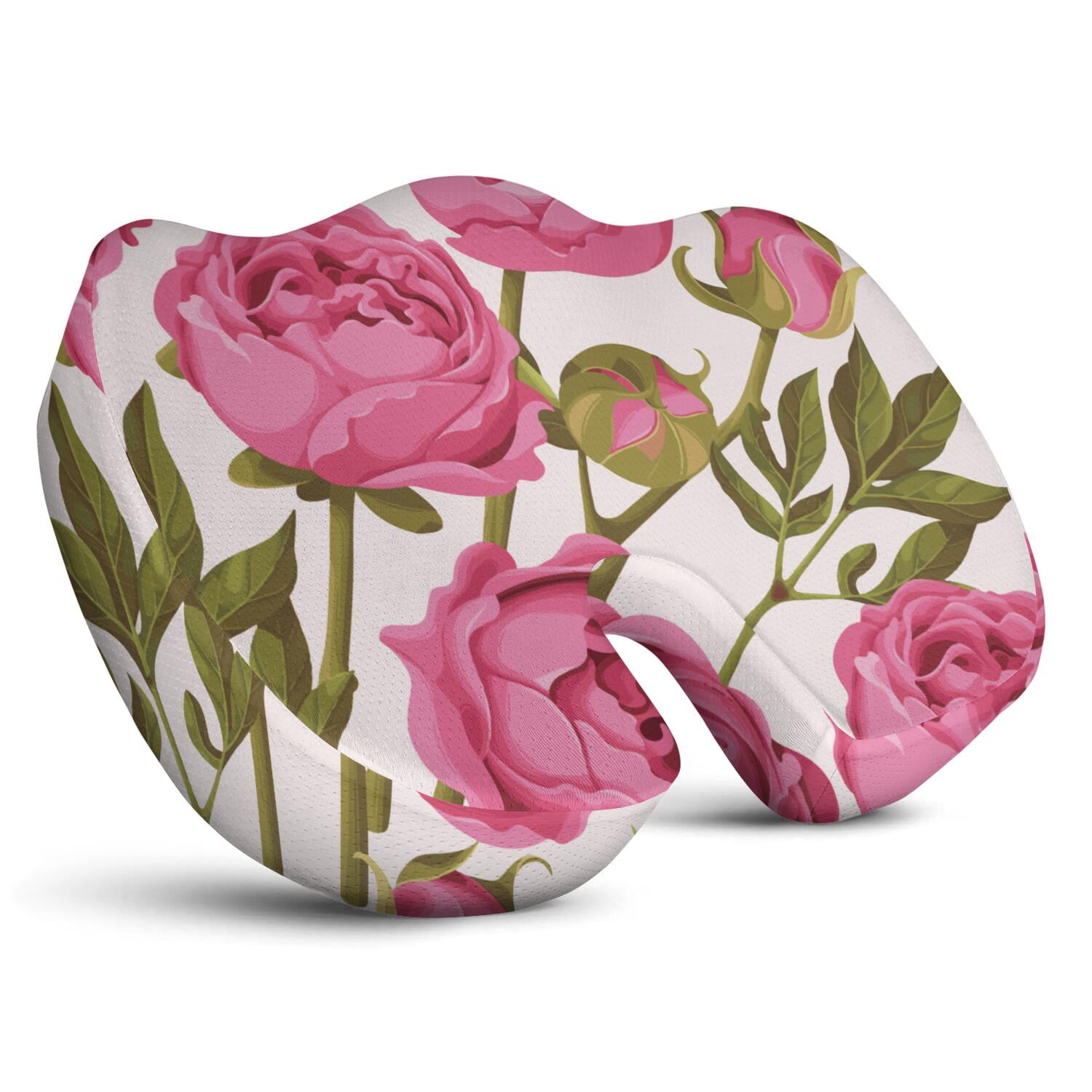 Premium Floral Pattern Memory Foam Seat Cushion Ergonomic Chair Pad for ...
