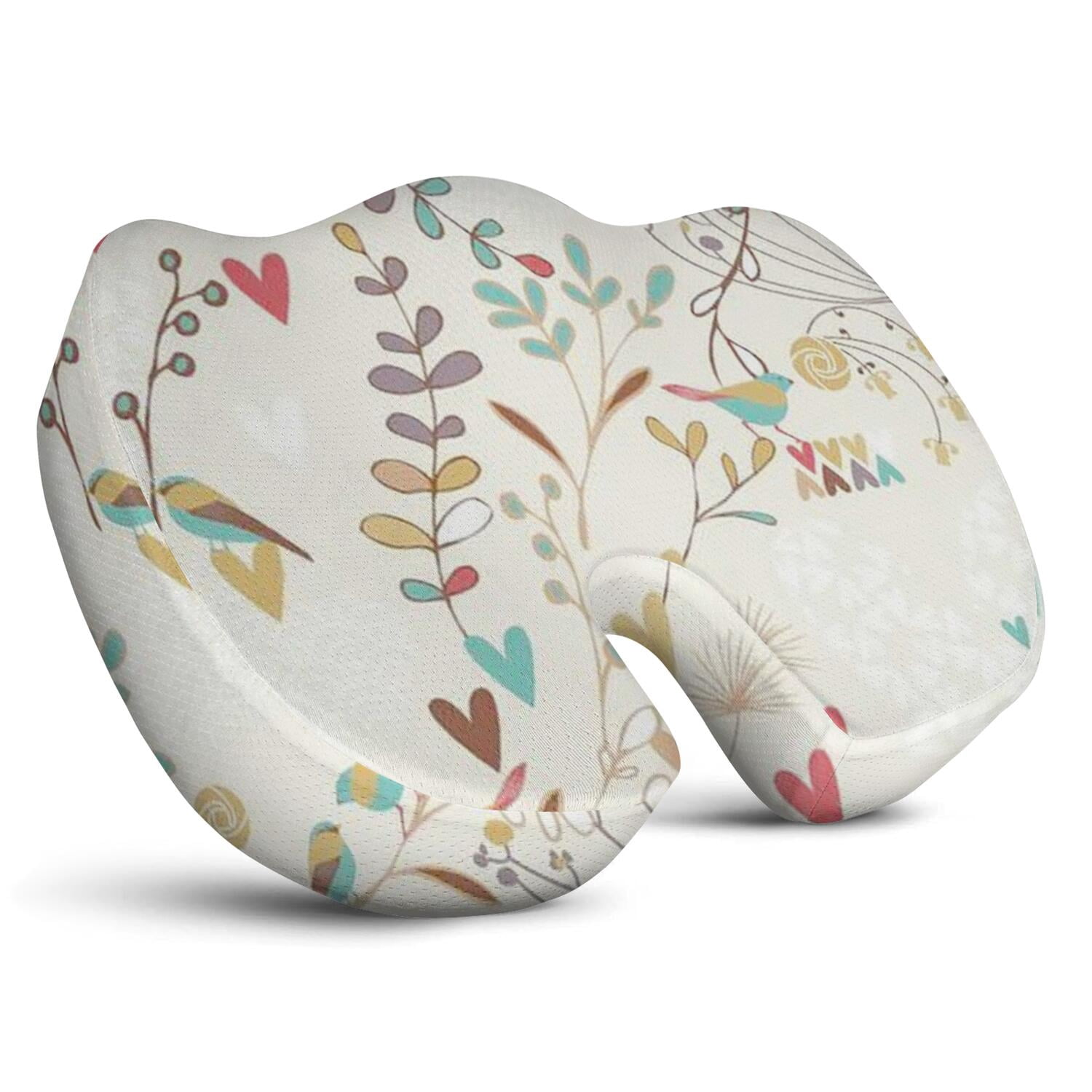 Premium Floral Pattern Memory Foam Seat Cushion Ergonomic Chair Pad for ...