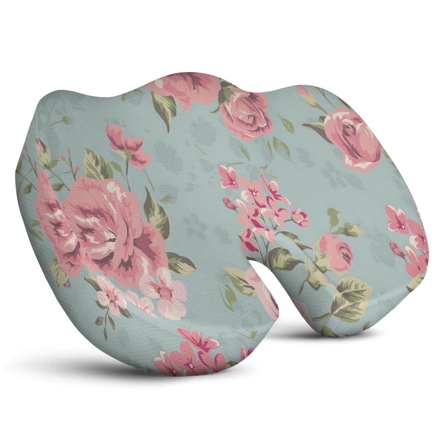 Premium Floral Pattern Memory Foam Seat Cushion Ergonomic Chair Pad for ...