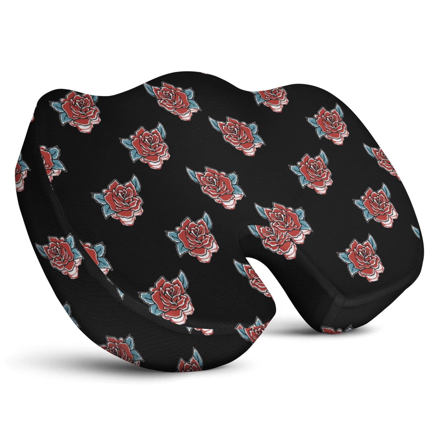 Premium Floral Pattern Memory Foam Seat Cushion Ergonomic Chair Pad for ...