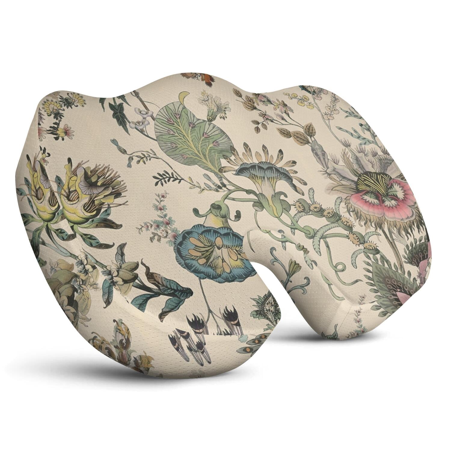 Premium Floral Pattern Memory Foam Seat Cushion Ergonomic Chair Pad for ...