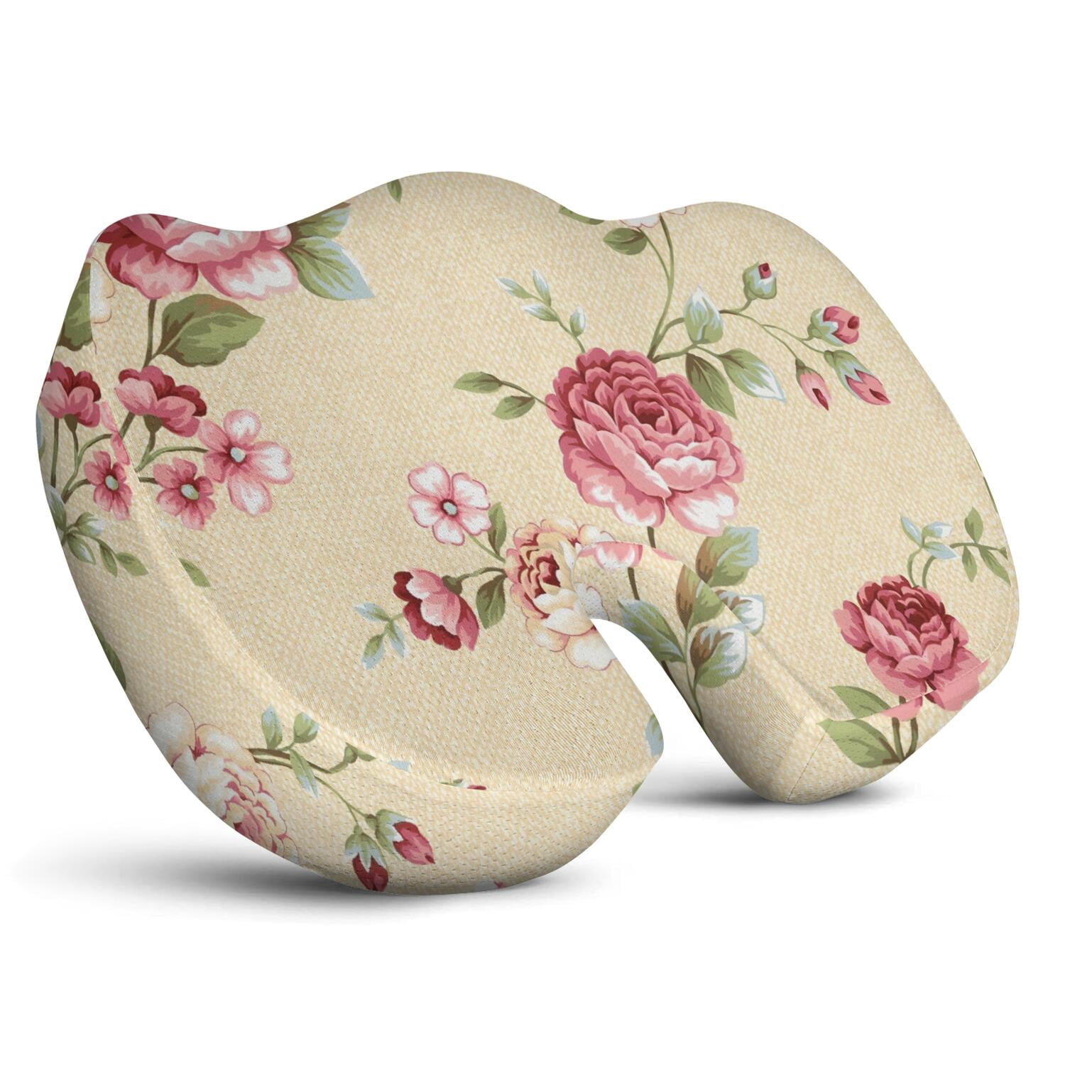 Premium Floral Pattern Memory Foam Seat Cushion Ergonomic Chair Pad for ...