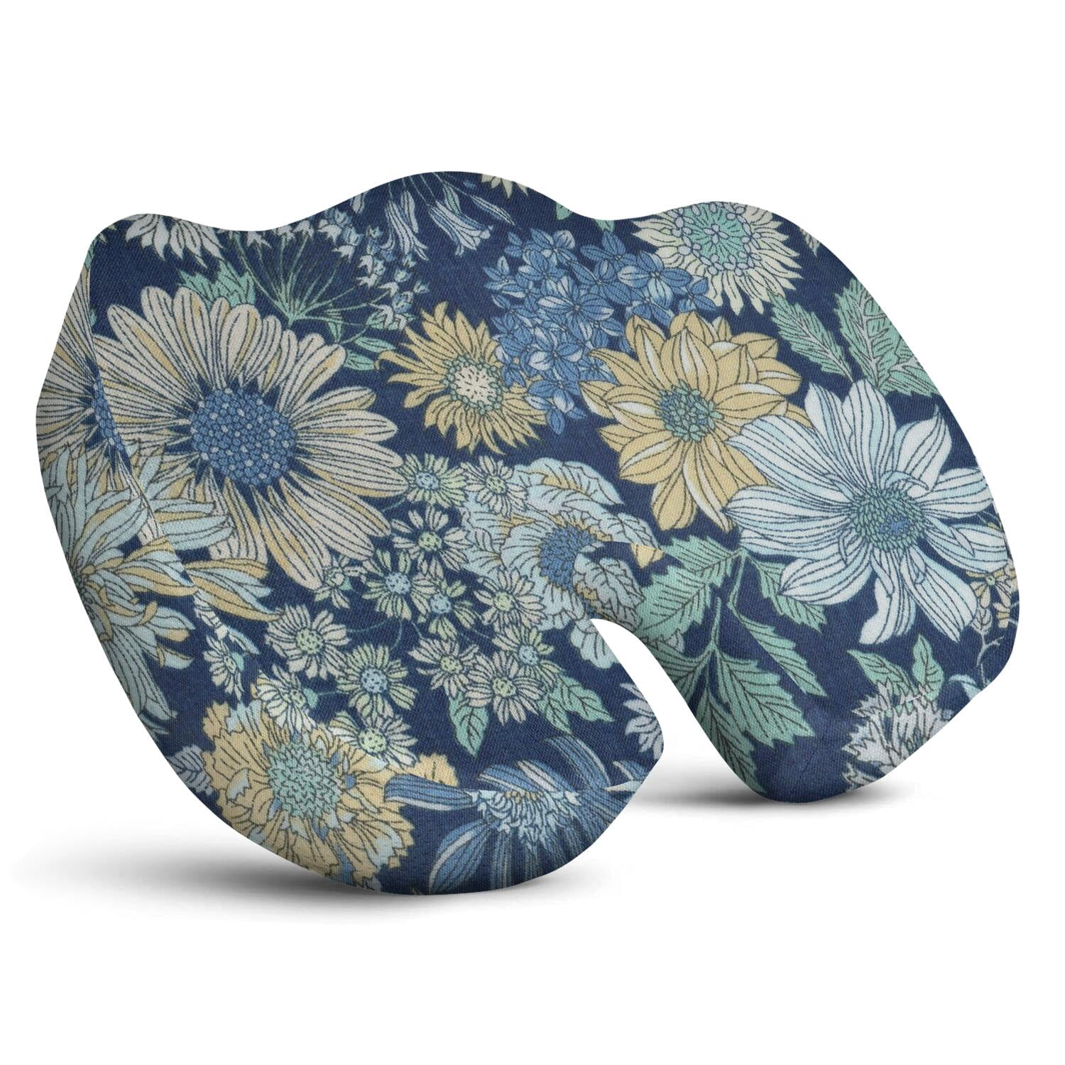 Premium Floral Pattern Memory Foam Seat Cushion Ergonomic Chair Pad for ...