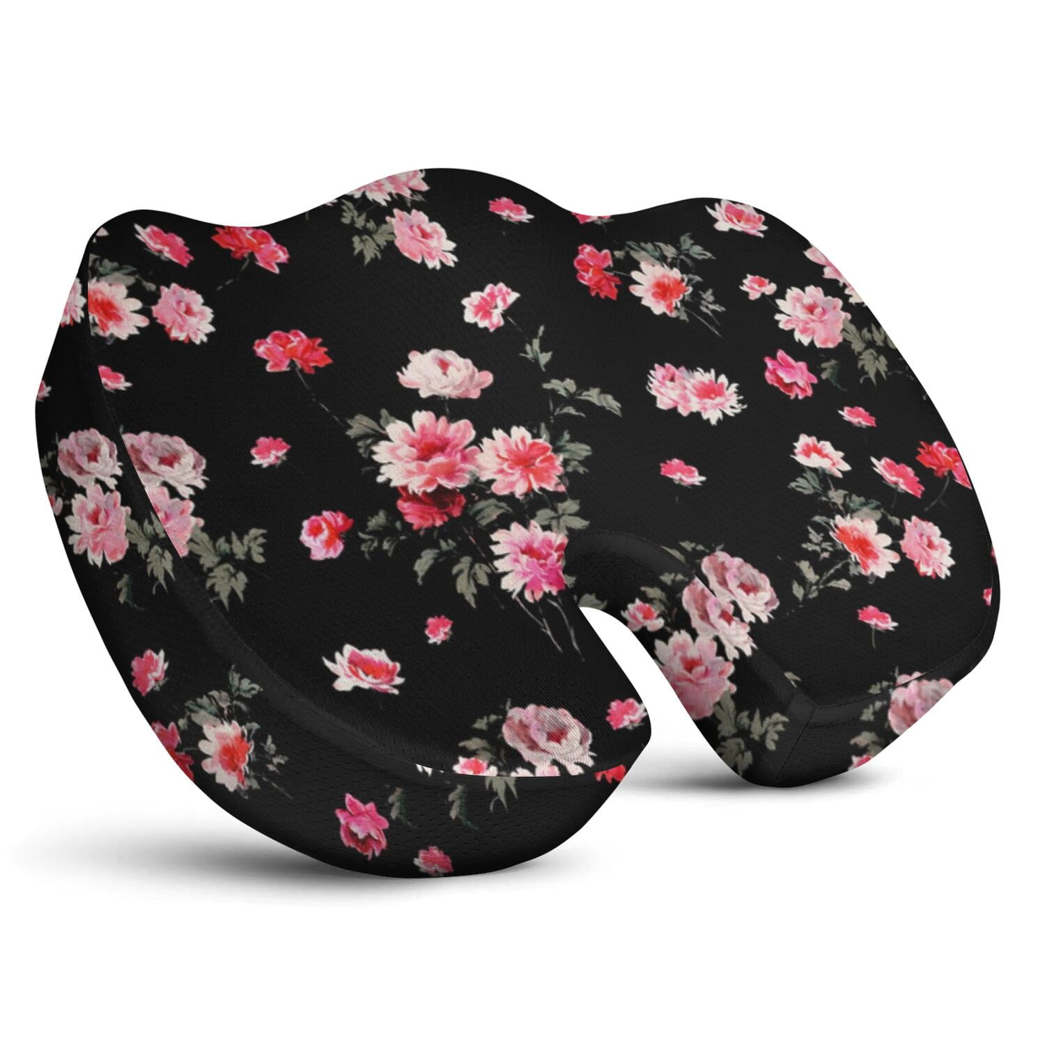Premium Floral Pattern Memory Foam Seat Cushion Ergonomic Chair Pad for ...