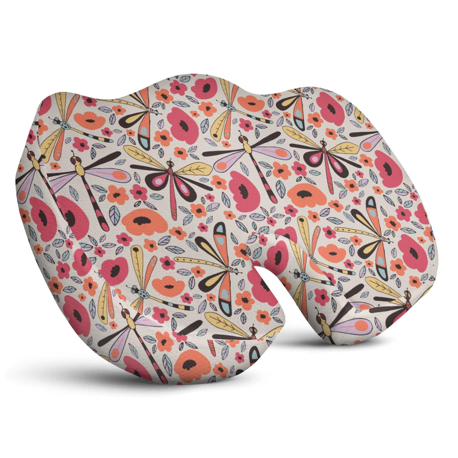 Premium Floral Pattern Memory Foam Seat Cushion Ergonomic Chair Pad for ...