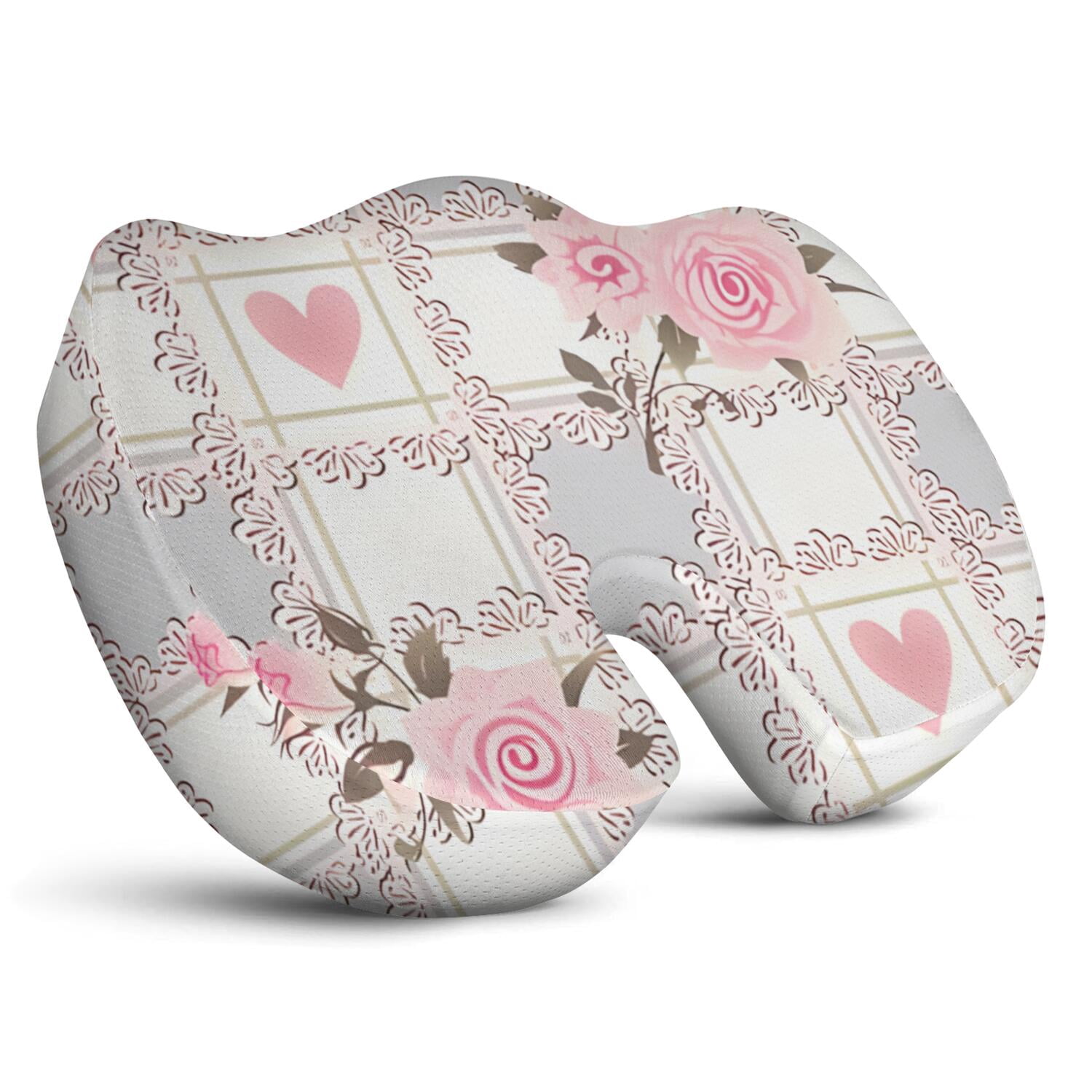 Premium Floral Pattern Memory Foam Seat Cushion Ergonomic Chair Pad for ...