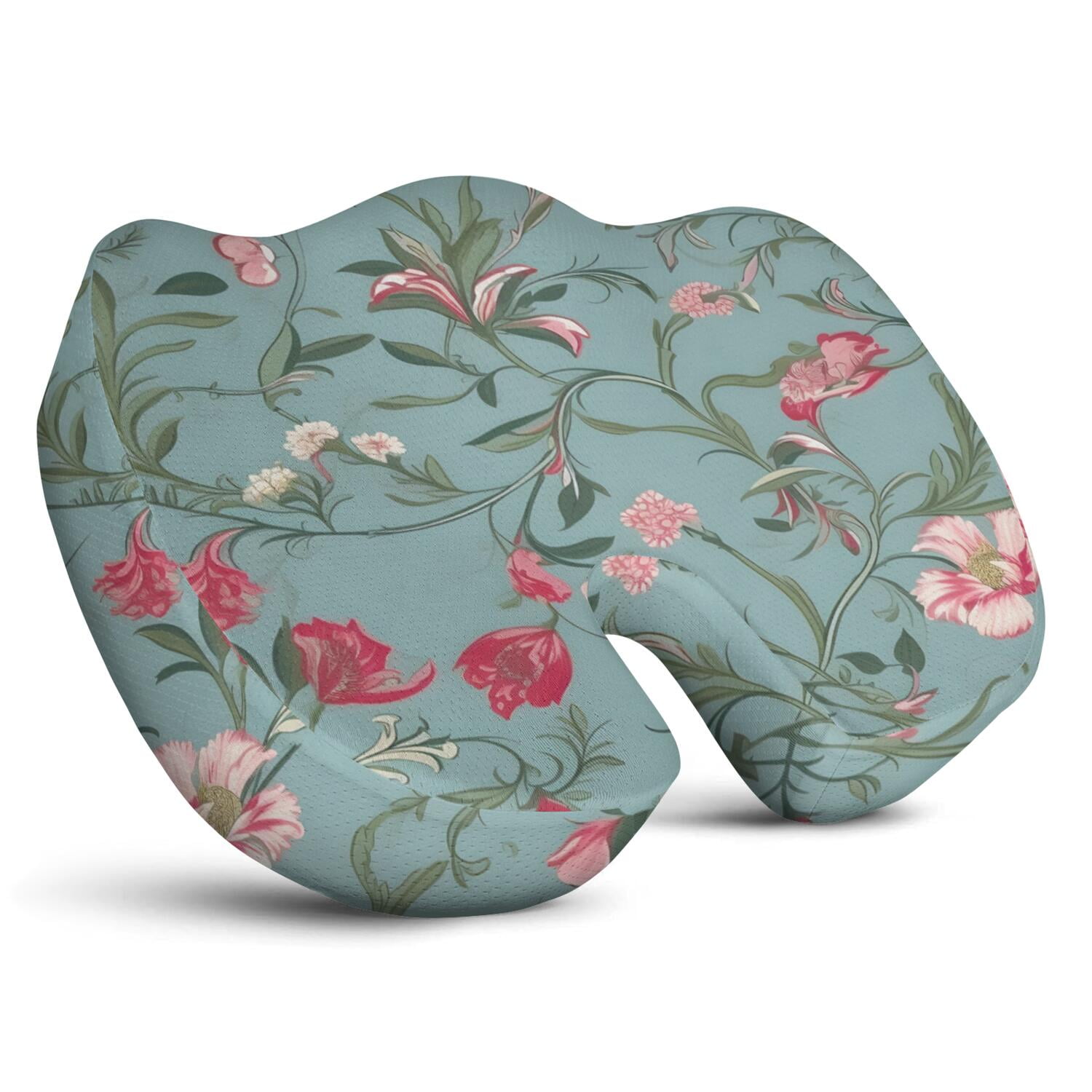 Premium Floral Pattern Memory Foam Seat Cushion Ergonomic Chair Pad for ...