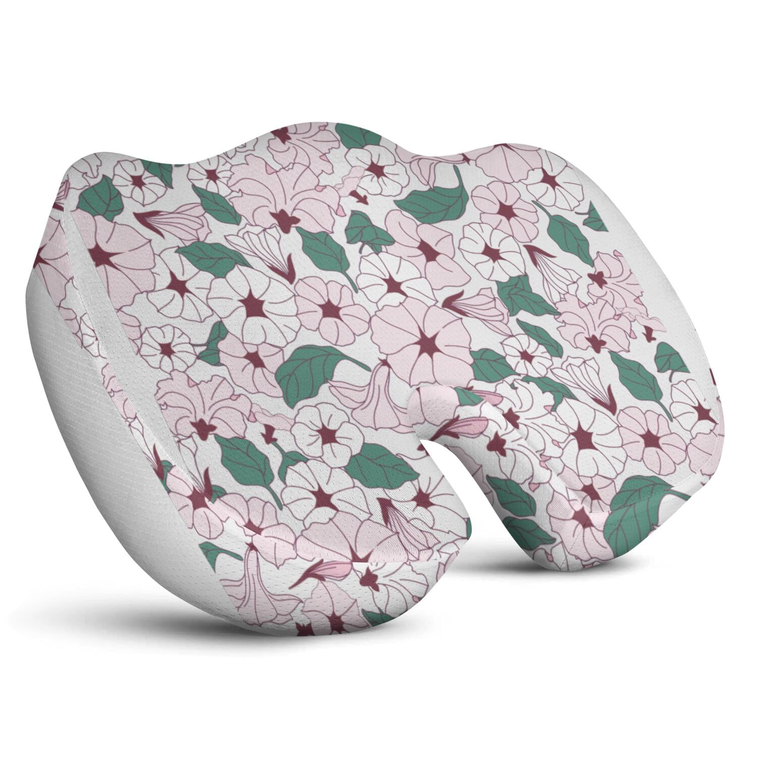 Premium Floral Pattern Memory Foam Seat Cushion Ergonomic Chair Pad for ...