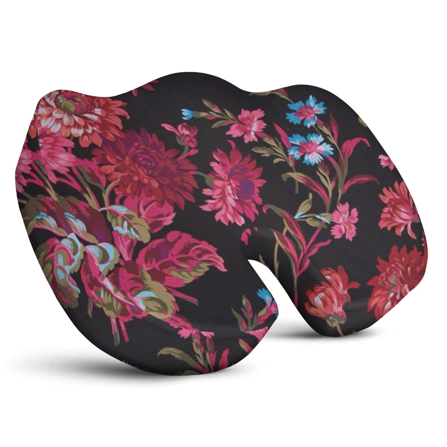 Premium Floral Pattern Memory Foam Seat Cushion Ergonomic Chair Pad for ...