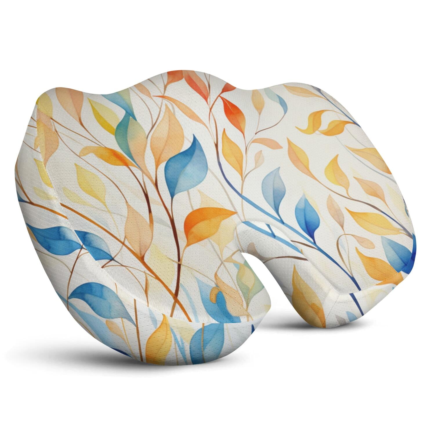 Premium Floral Pattern Memory Foam Seat Cushion Ergonomic Chair Pad for ...