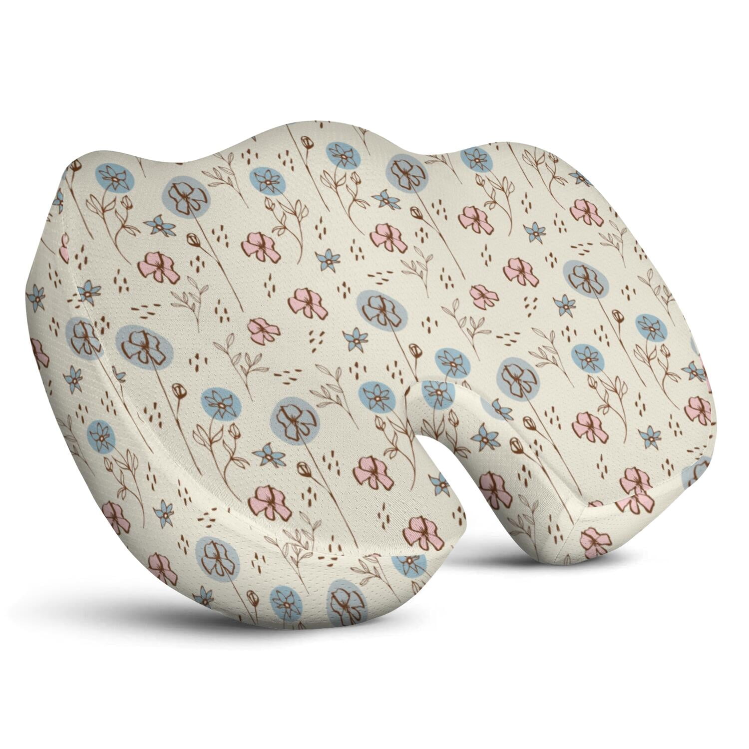 Premium Floral Pattern Memory Foam Seat Cushion Ergonomic Chair Pad for ...